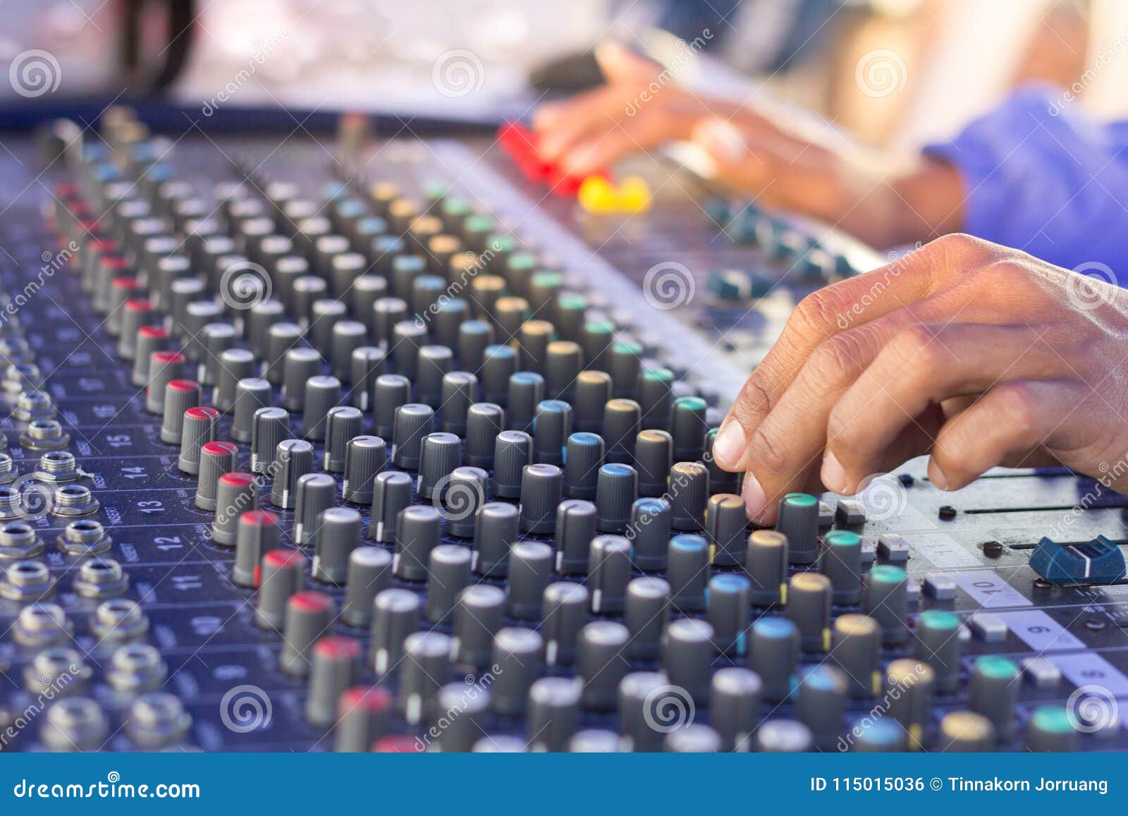 Hand Adjusting Volume Sound of Mixer, Stock Photo - Image of audio ...