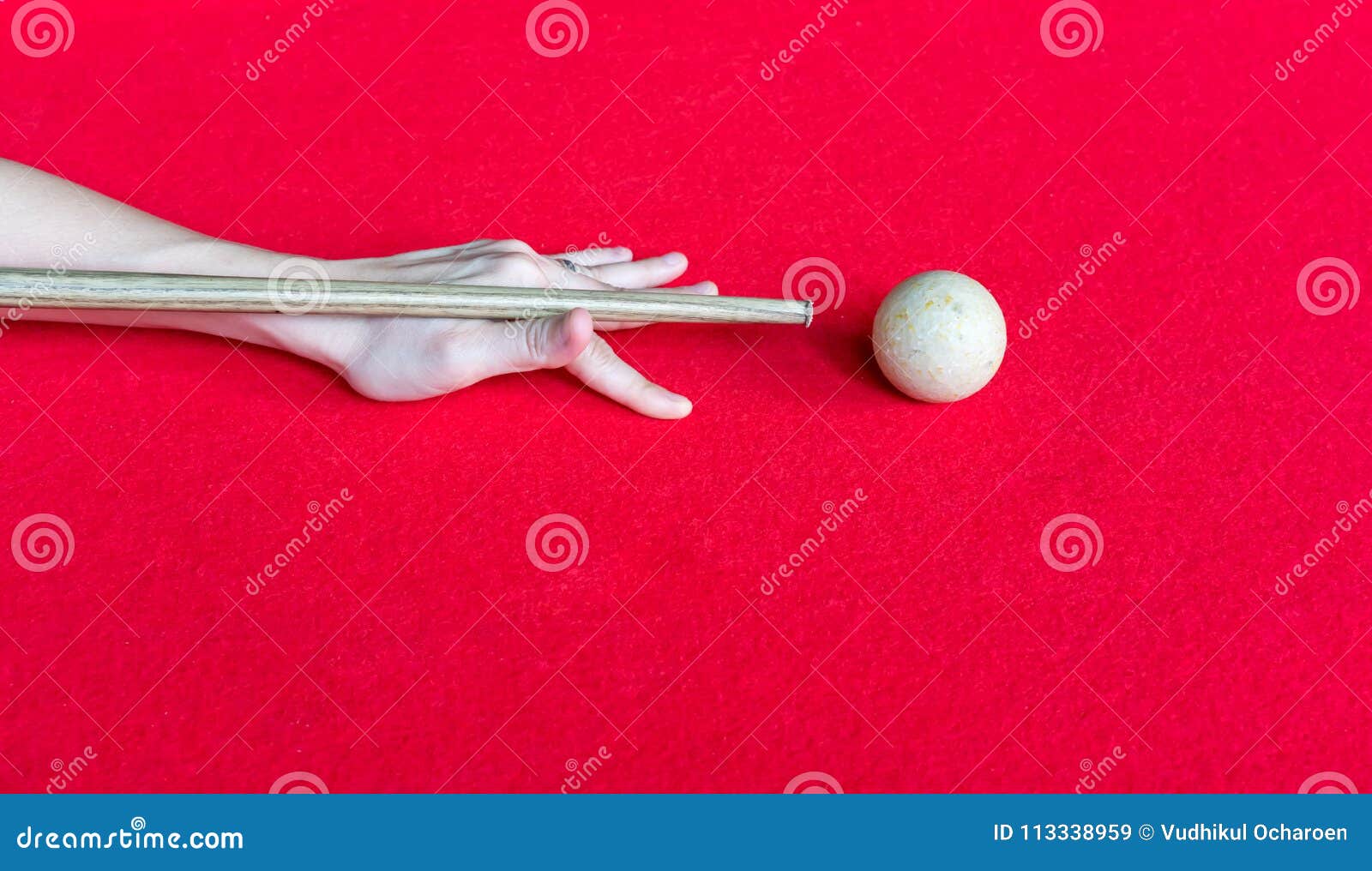 Hand Aiming the Cue Ball on Billiard Table. Stock Image - Image of shot ...