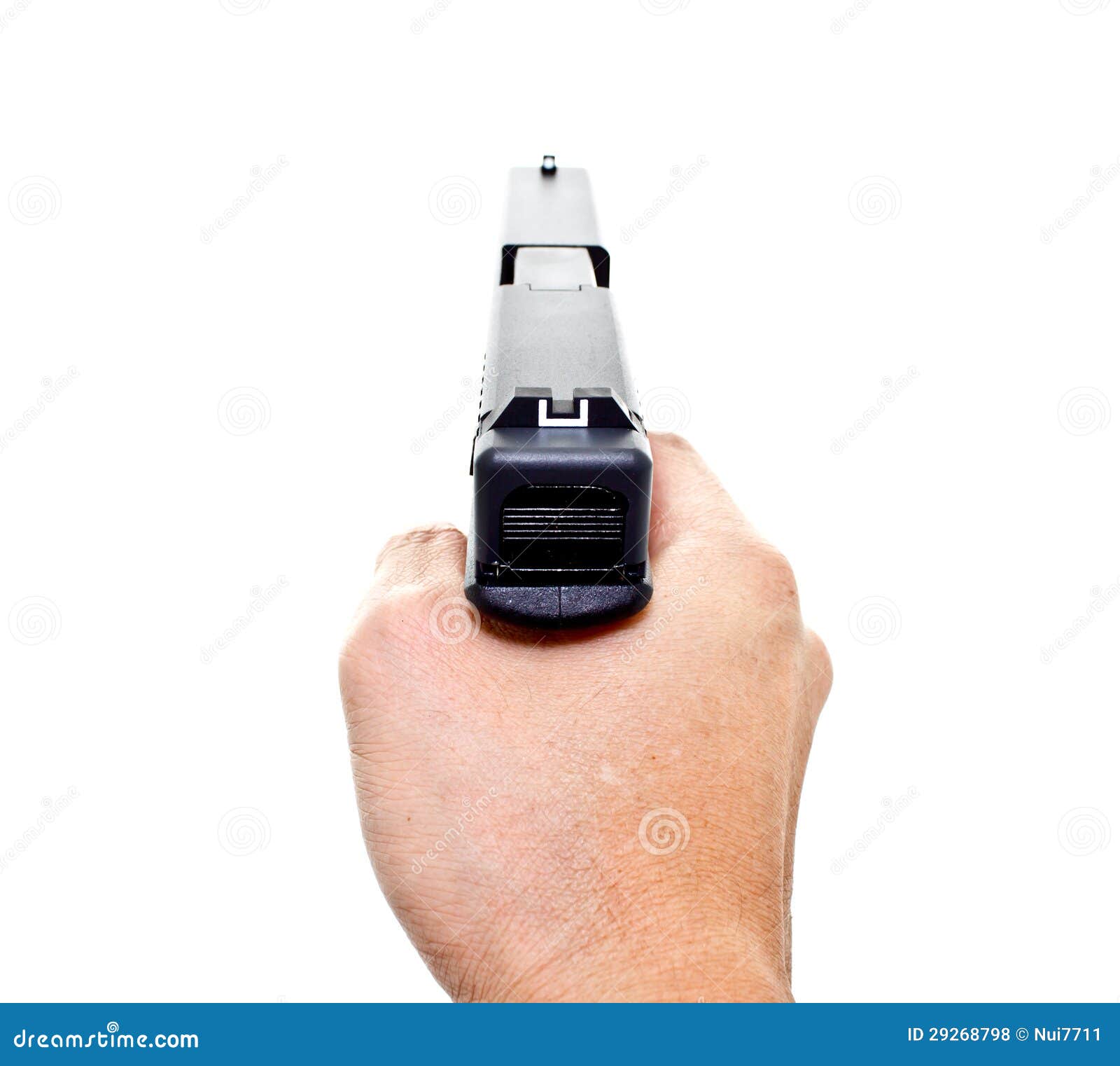 A Hand With Handgun Thumb Forward Position Gripping Royalty-Free Stock ...