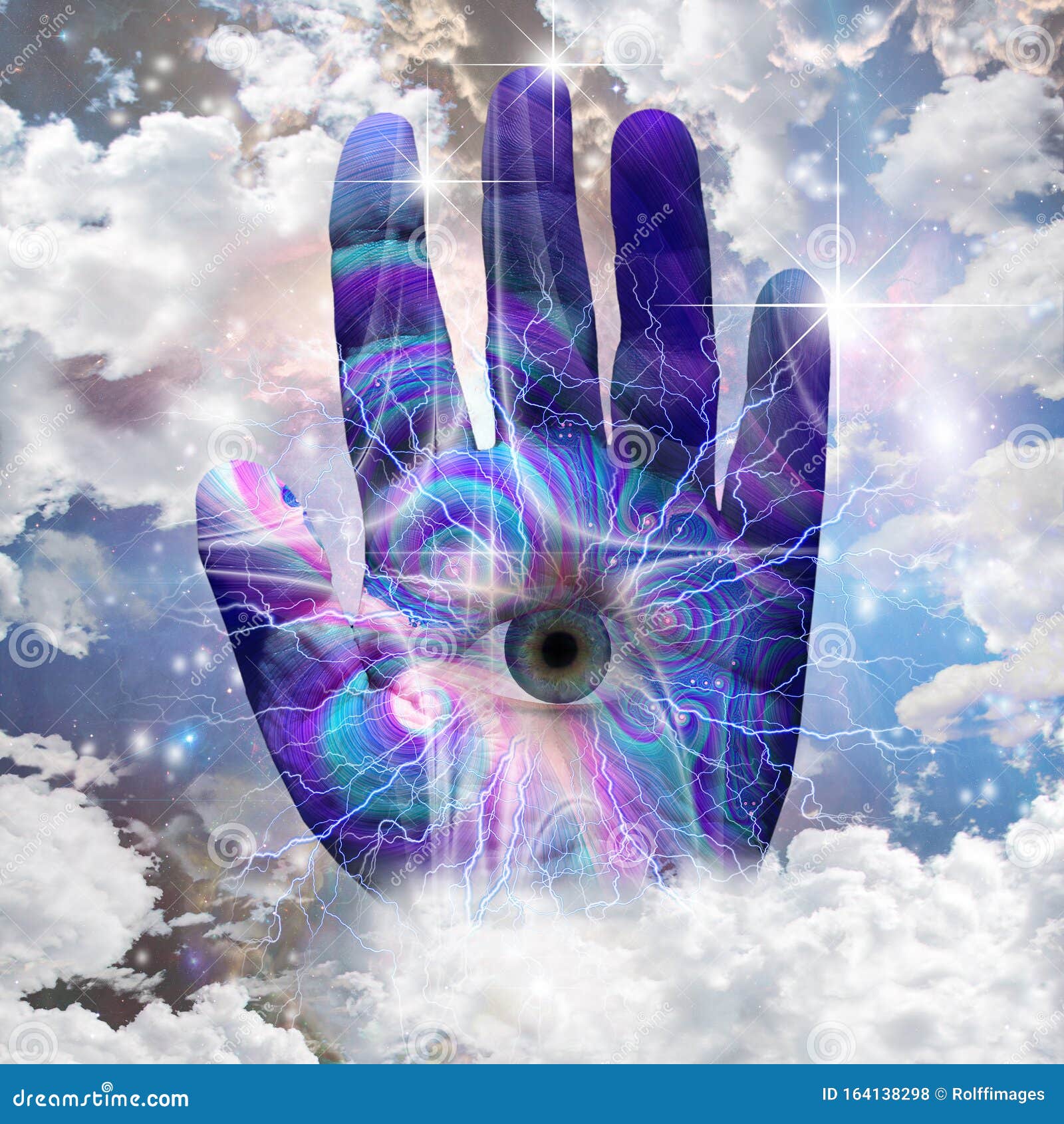 The Hand of Alien Creator stock illustration. Illustration of nature ...