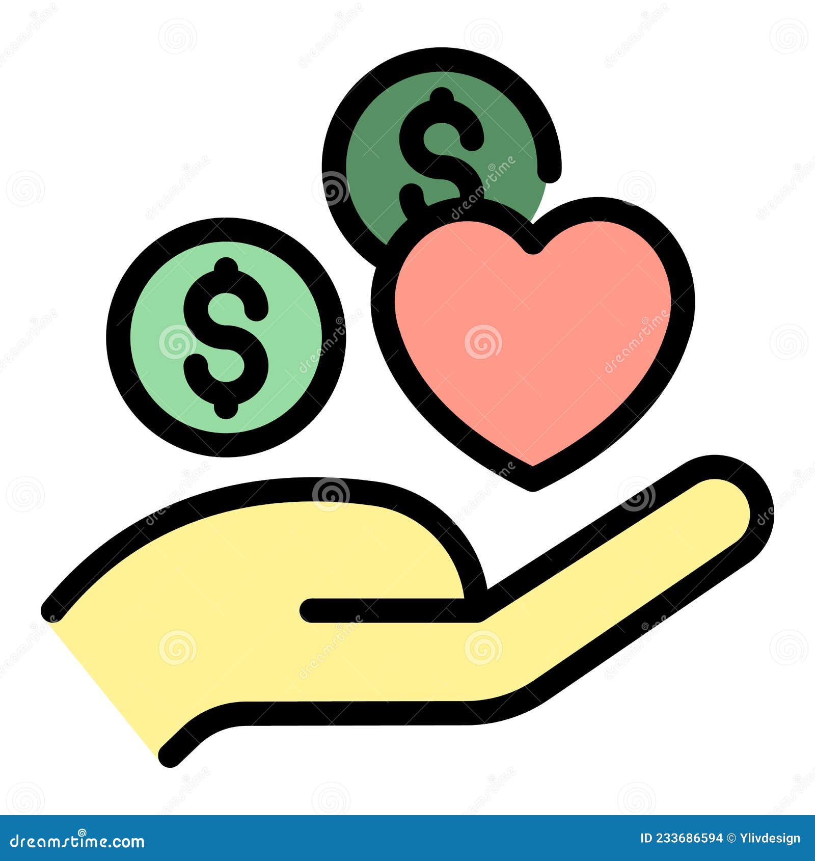 Hand Allowance Money Icon Color Outline Vector Stock Vector ...