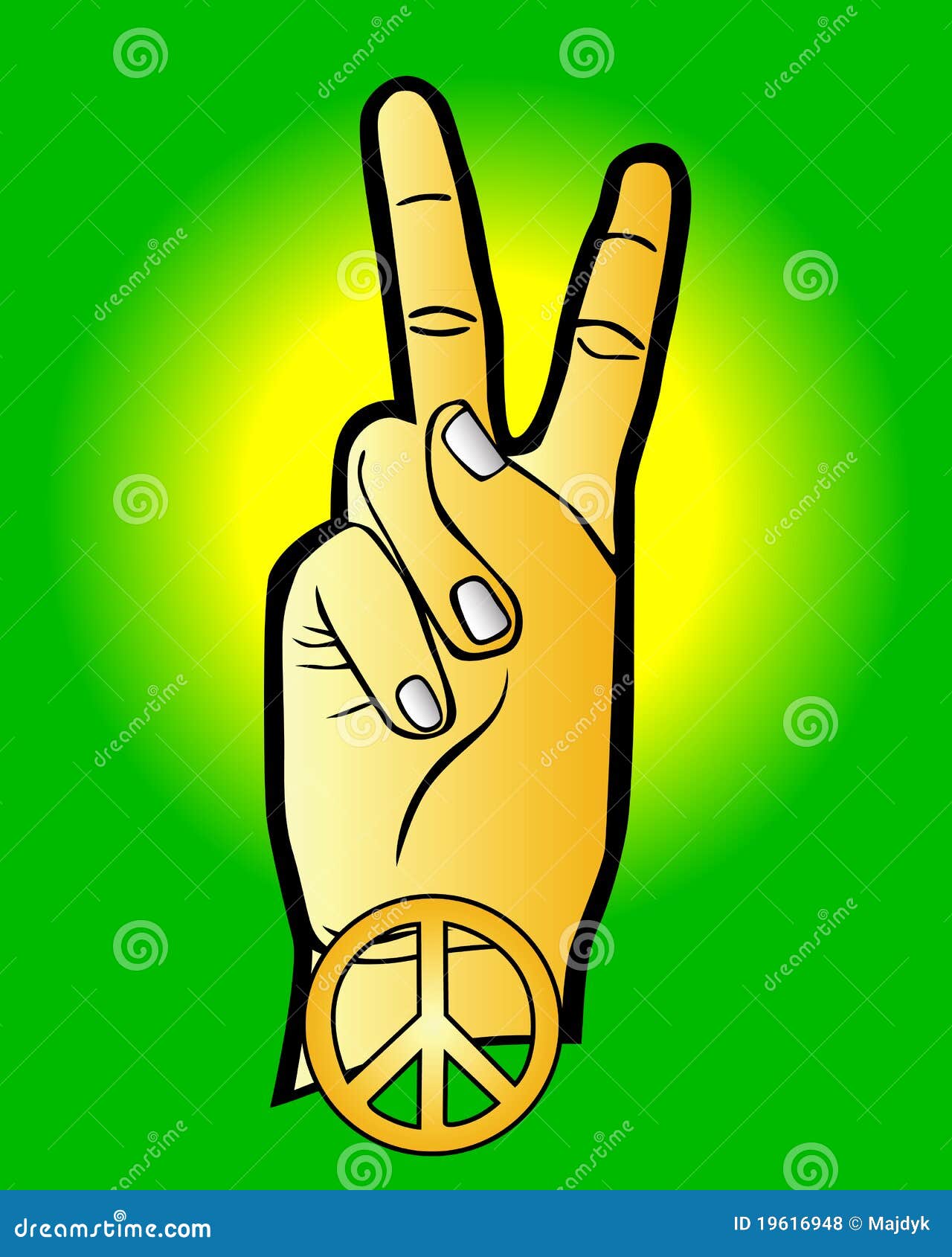 Hand Als Symbol Des Friedens Vektor Abbildung - Illustration von geste ...