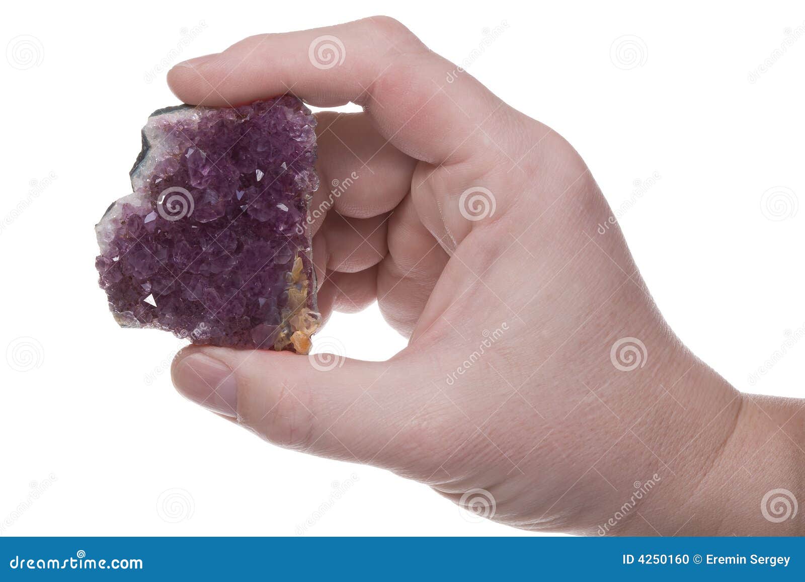 Hand with amethyst stock photo. Image of purple, jewels - 4250160