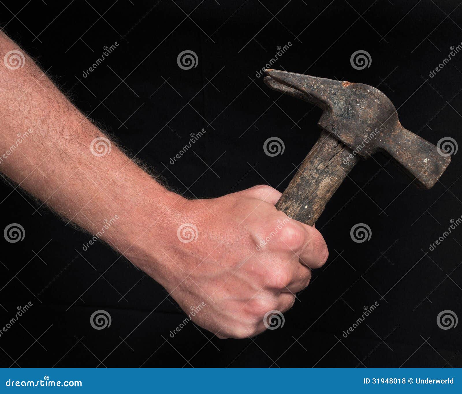 Hand and Ancient Hammer stock photo. Image of industrial - 31948018