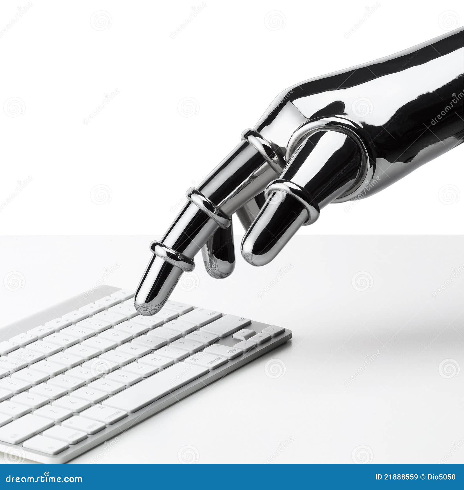 Hand android stock image. Image of typing, steel, concept - 21888559