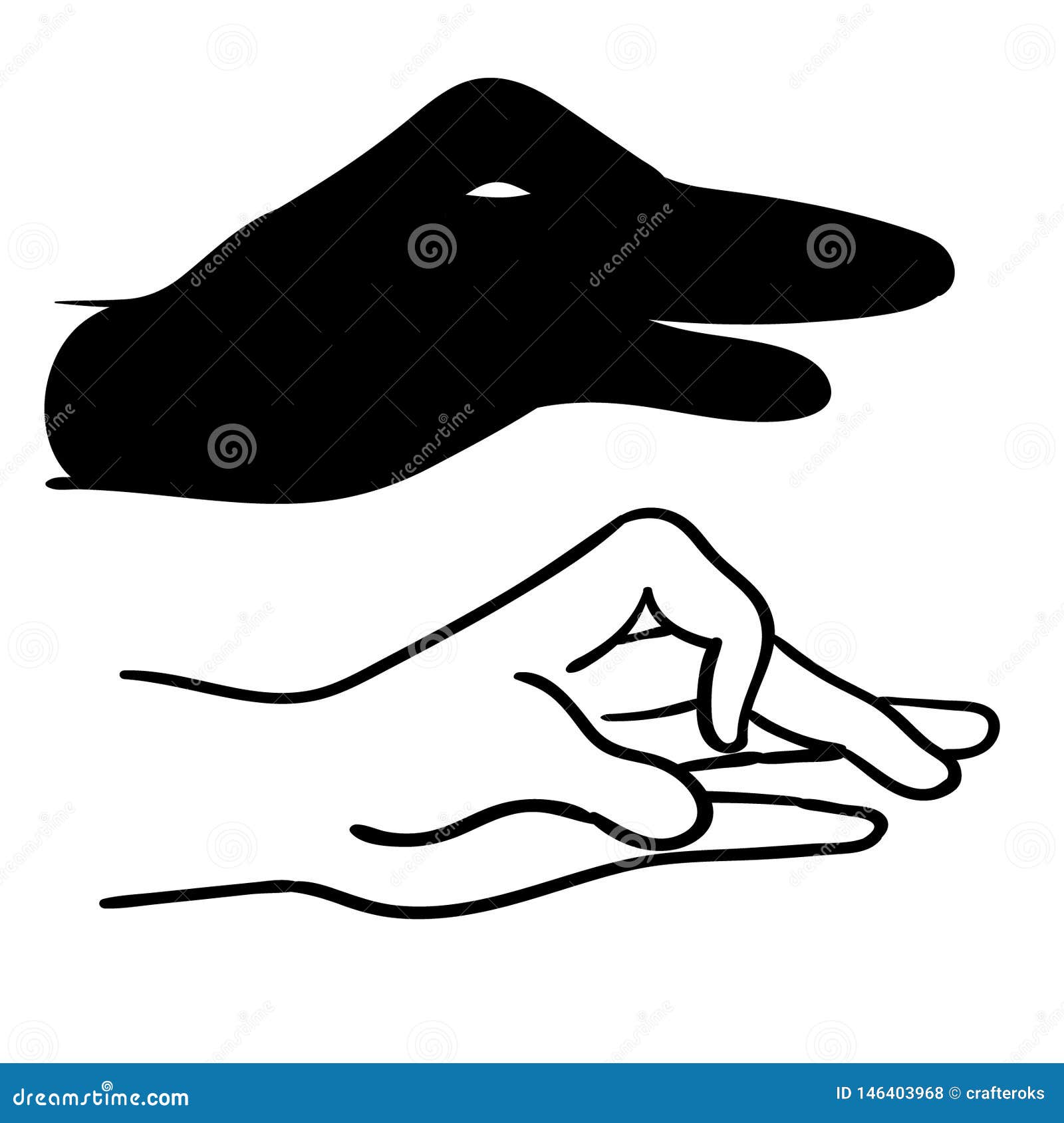 Hand Animal Shadow Vector Illustration by Crafteroks Stock Vector ...