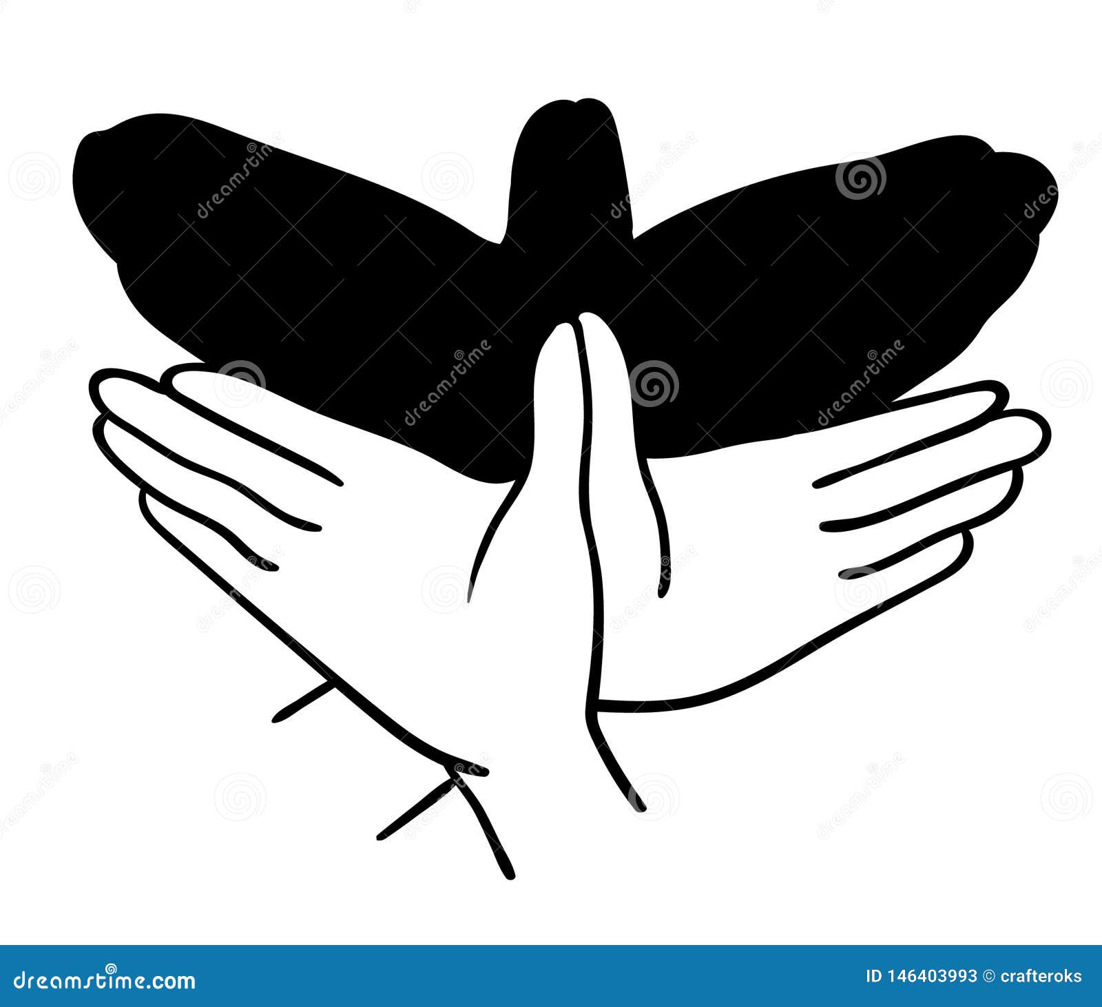 Hand Animal Shadow Vector Illustration by Crafteroks Stock Vector ...