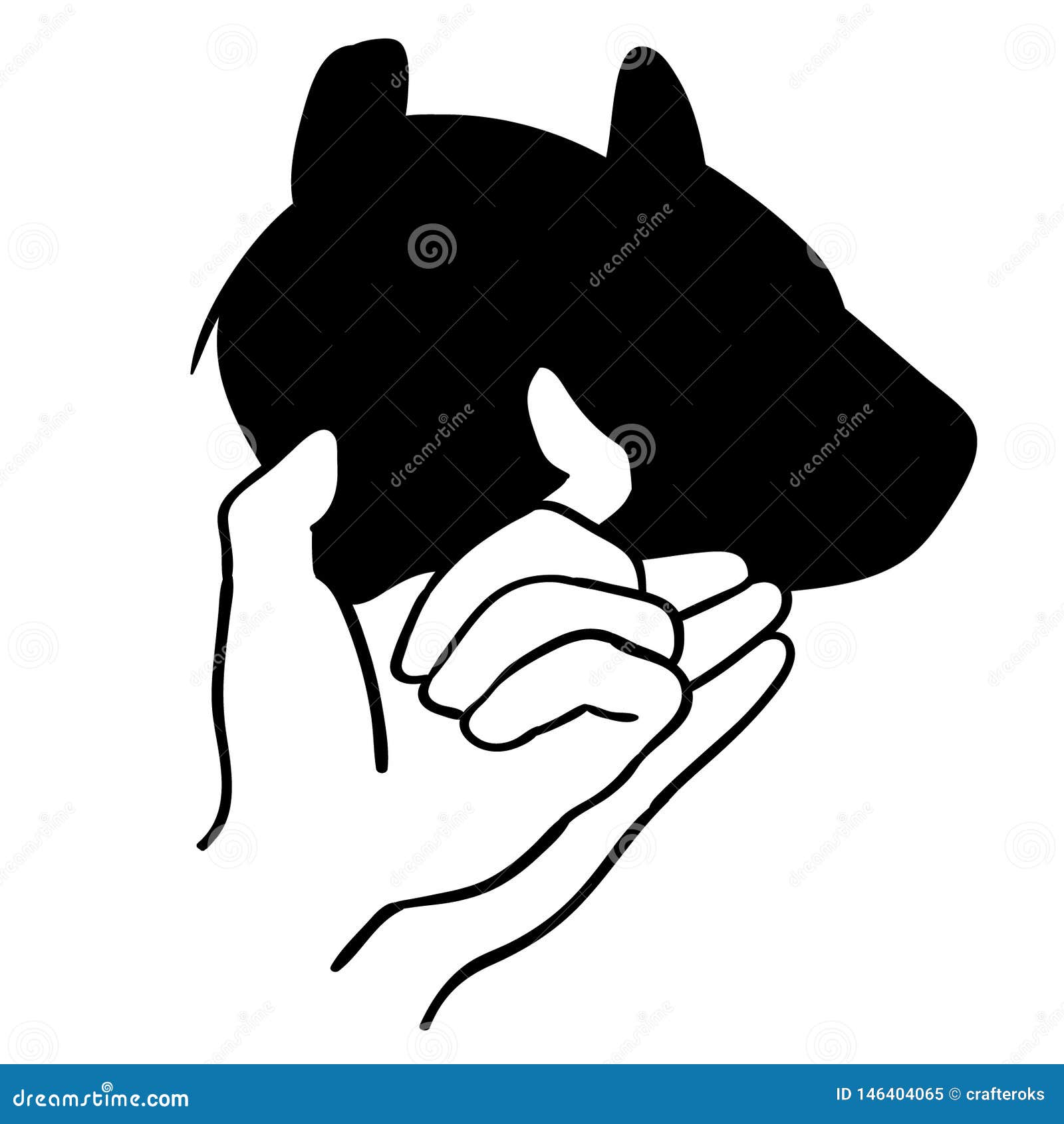 Hand Animal Shadow Vector Illustration by Crafteroks Stock Vector ...