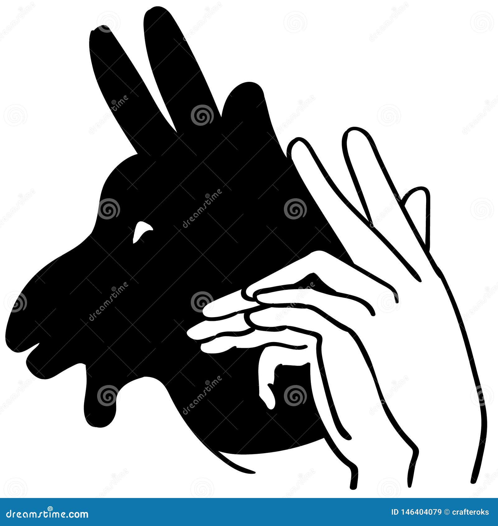 Hand Animal Shadow Vector Illustration by Crafteroks Stock Vector ...
