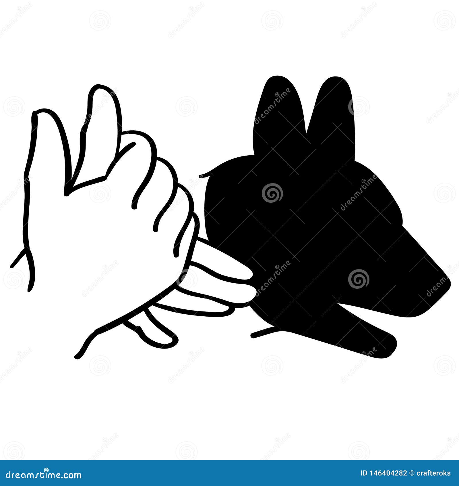 Hand Animal Shadow Vector Illustration by Crafteroks Stock Vector ...
