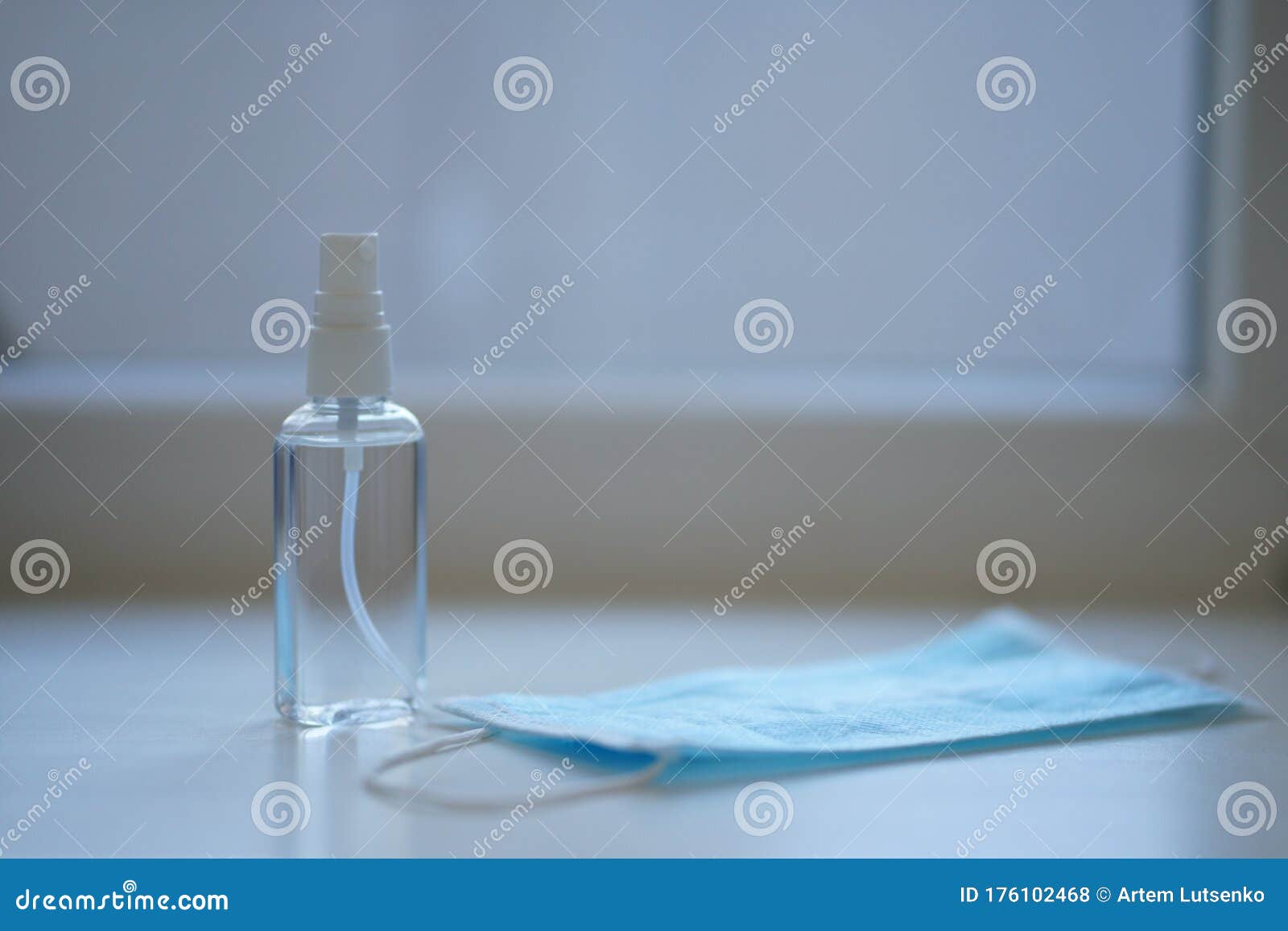 Hand Antiseptic Disinfection Plastic Bottle with Clear Body Stock Photo ...