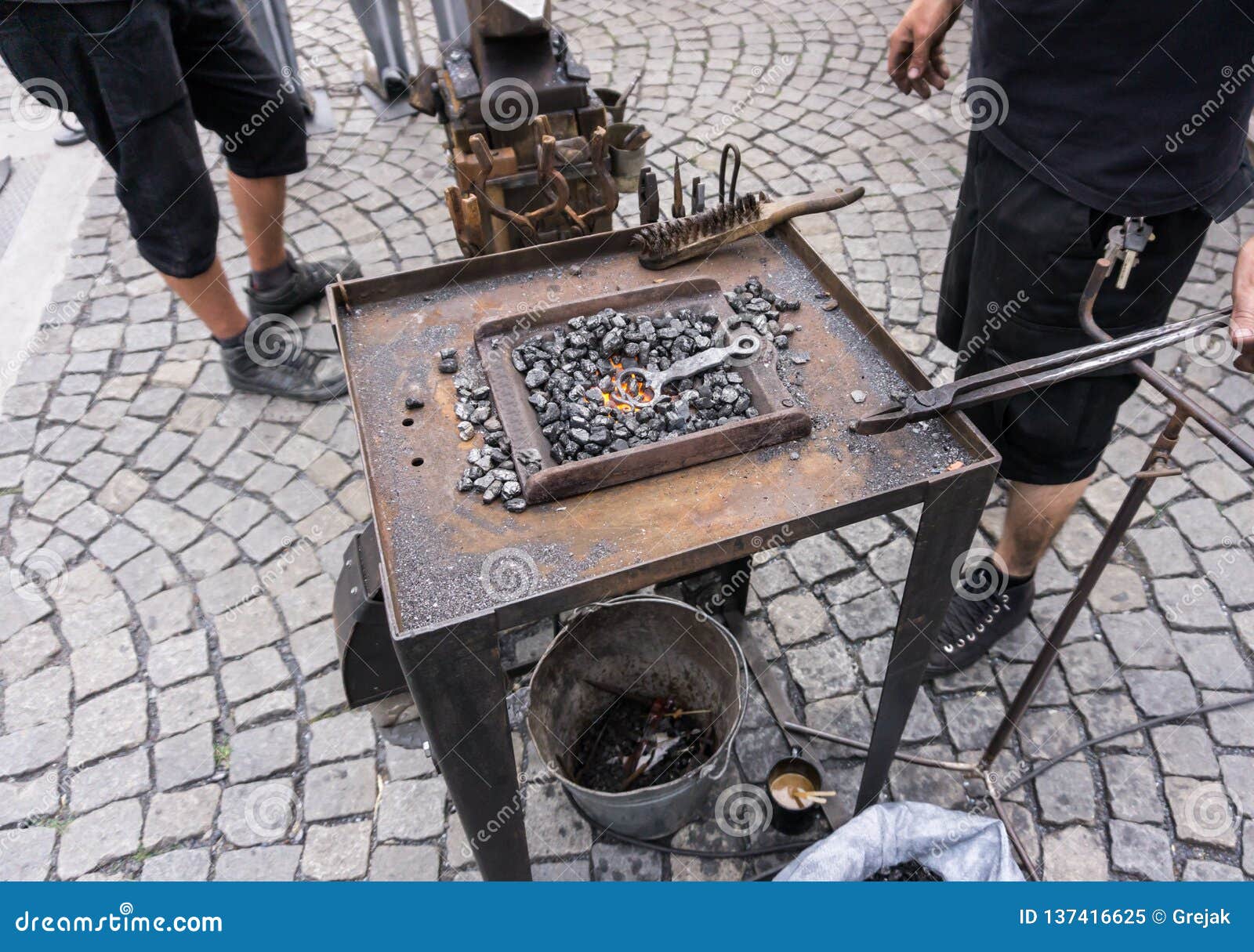 Hand Anvil. Hummers All Blacksmith Tools in Forge Ready for Forging ...