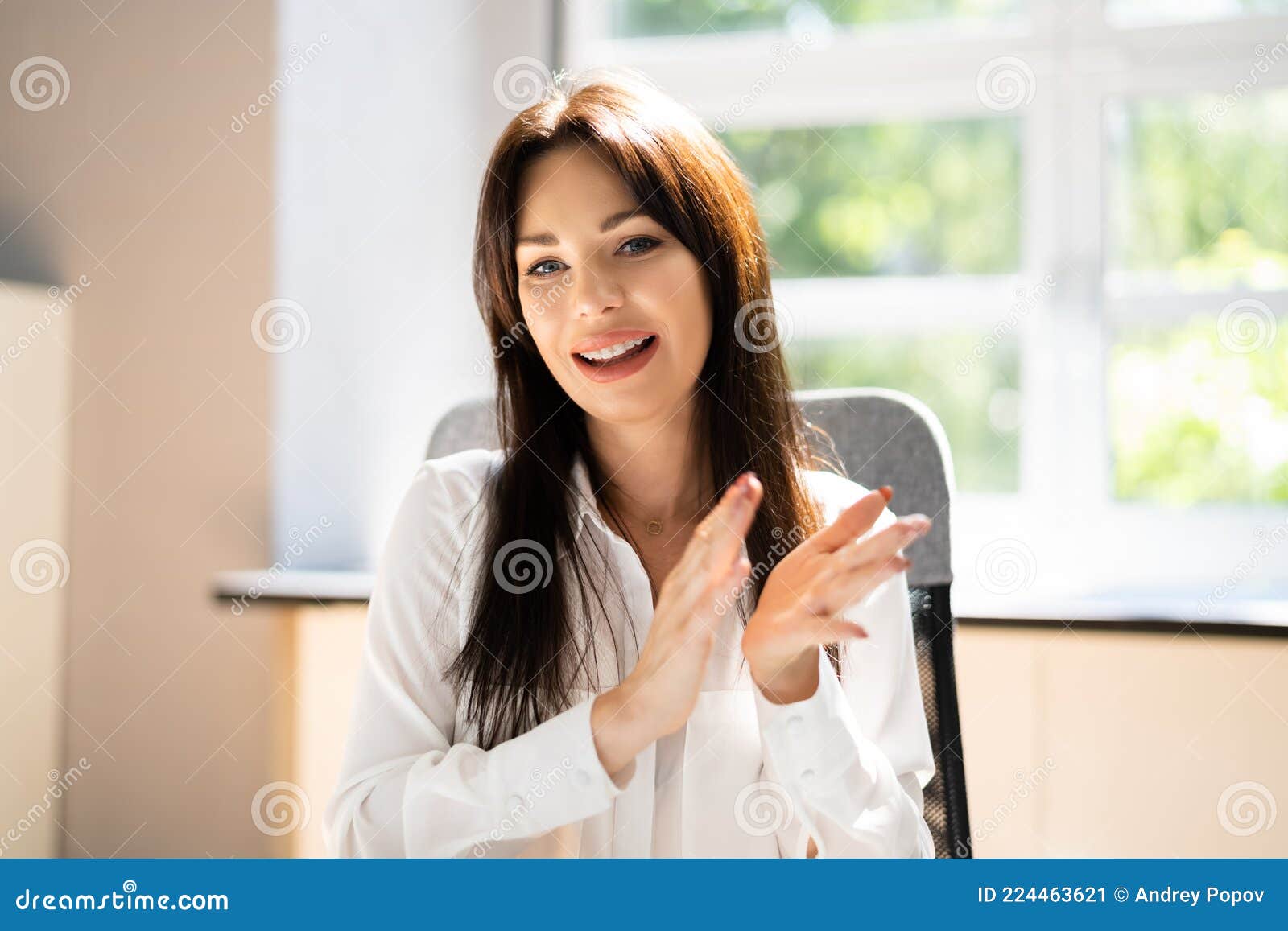 Hand Applause stock image. Image of smart, female, room - 224463621