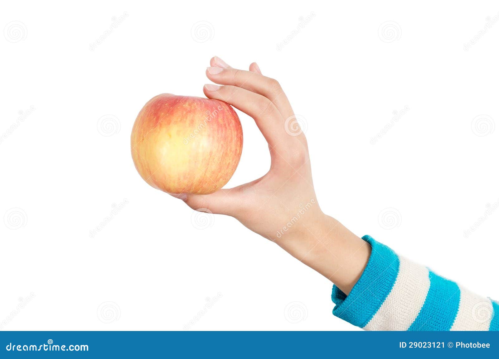 Hand and apple stock image. Image of fruit, young, finger - 29023121