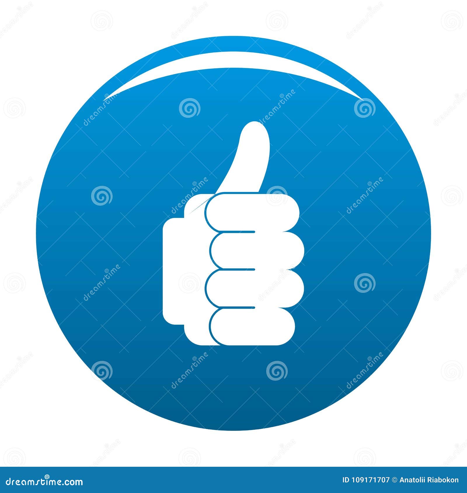 Hand Approval Icon Blue Vector Stock Vector - Illustration of design ...