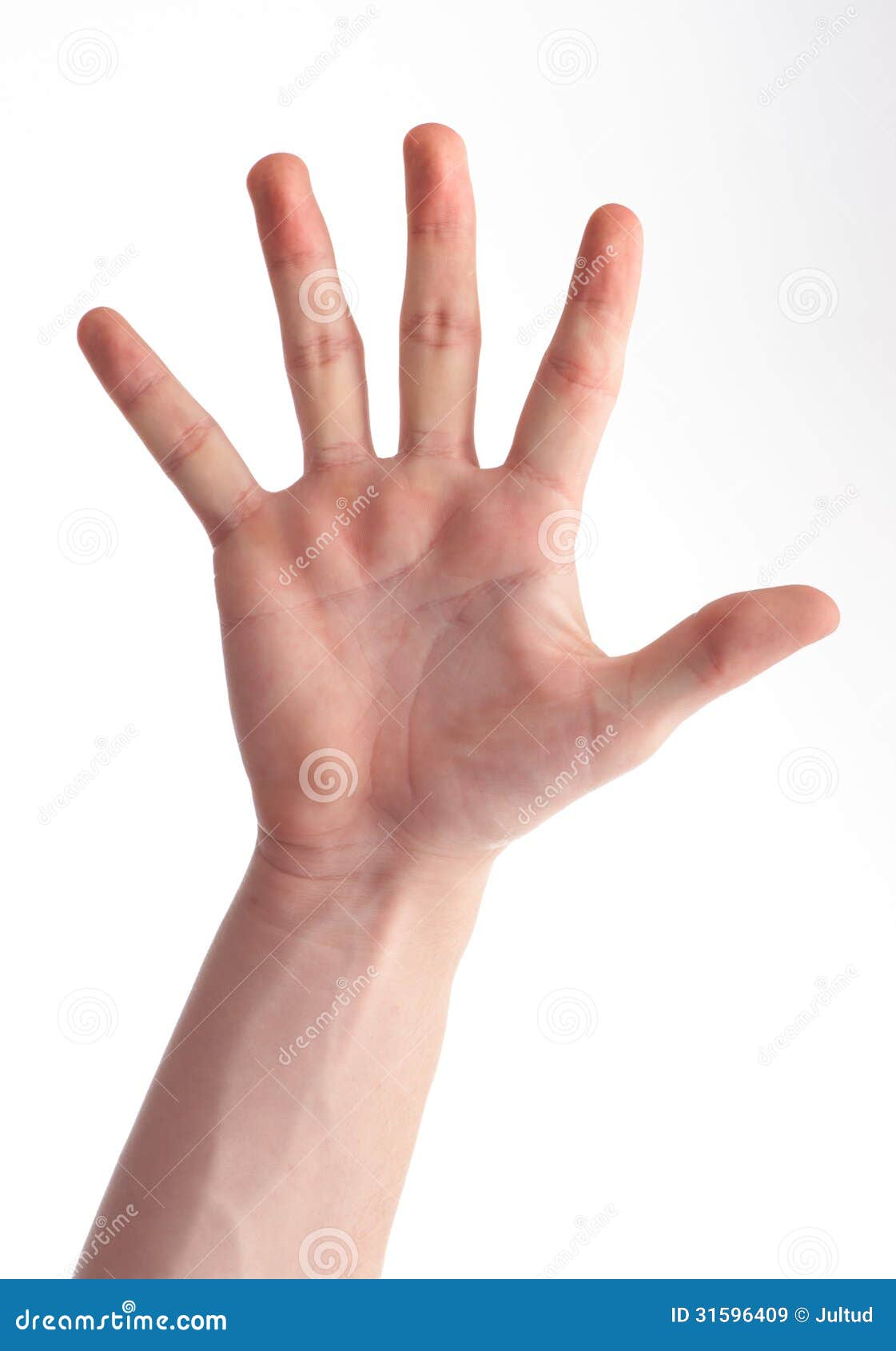 Hand and Arm of a Young Man Stock Image - Image of symbol, signal: 31596409