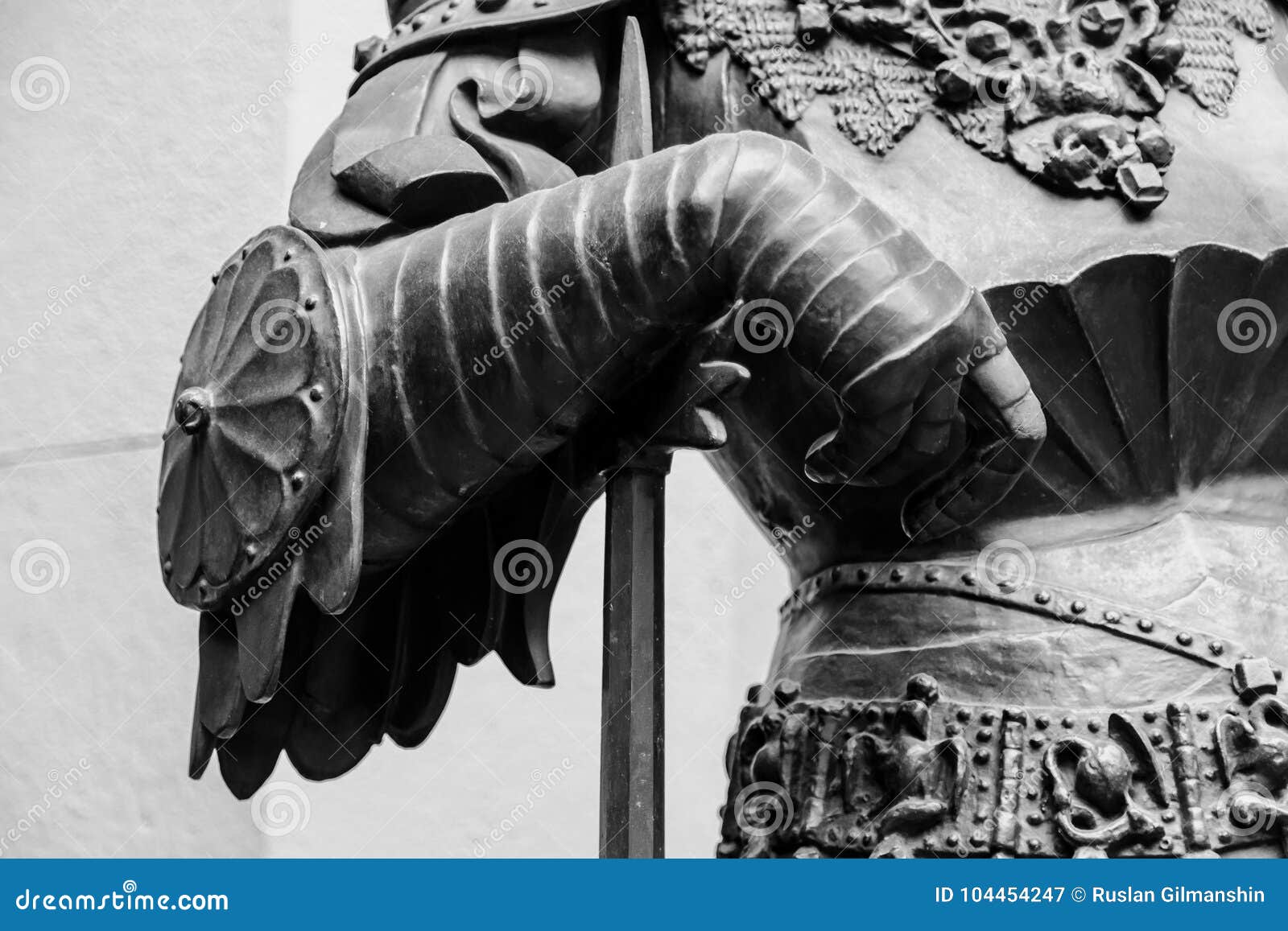 Hand in Armour of the Medieval Knight Statue Stock Image - Image of ...