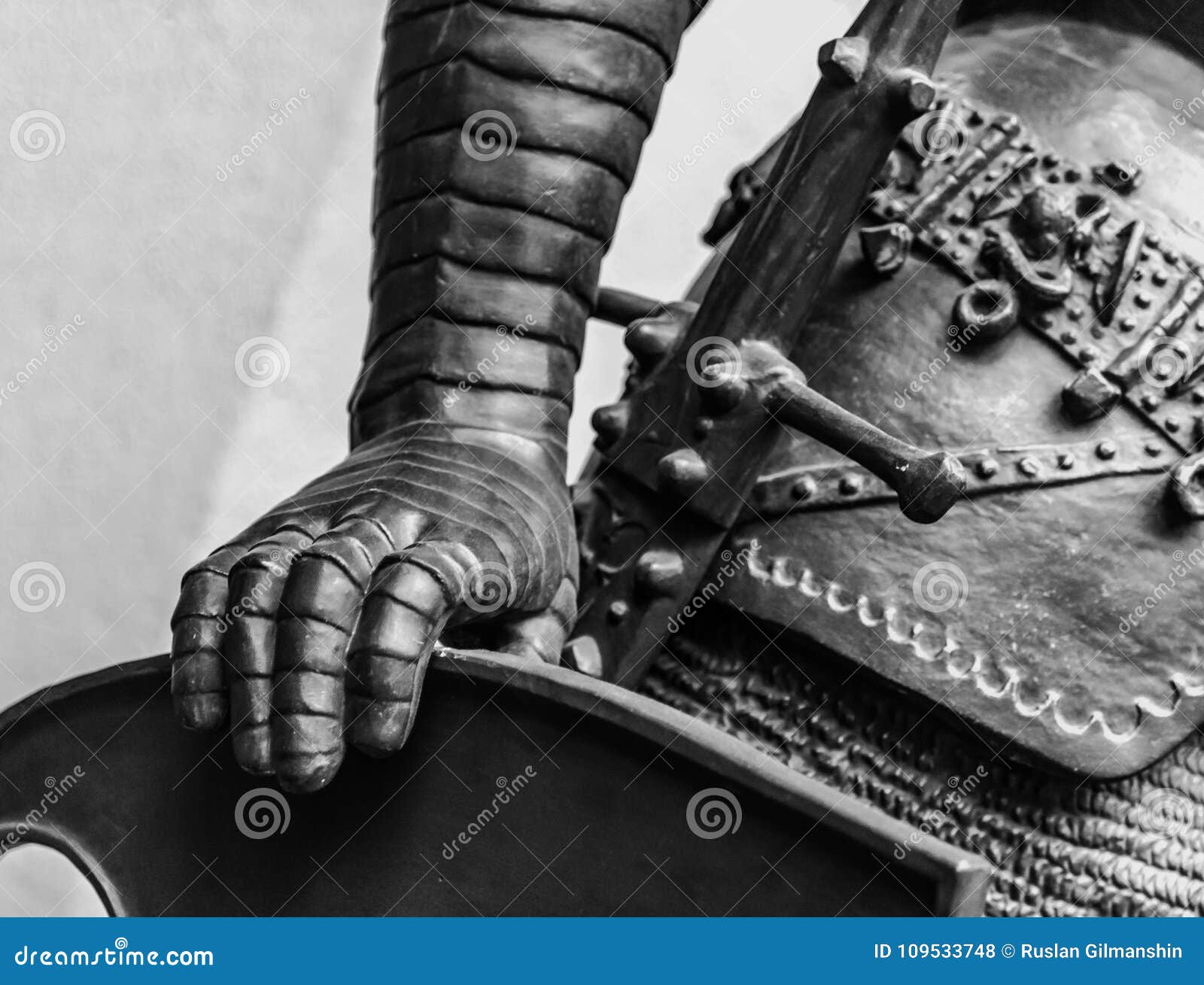 Hand in Armour of the Medieval Knight Statue Stock Photo - Image of ...