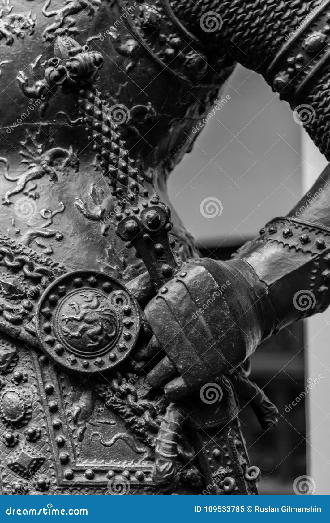 Hand in Armour of the Medieval Knight Statue Stock Image - Image of ...