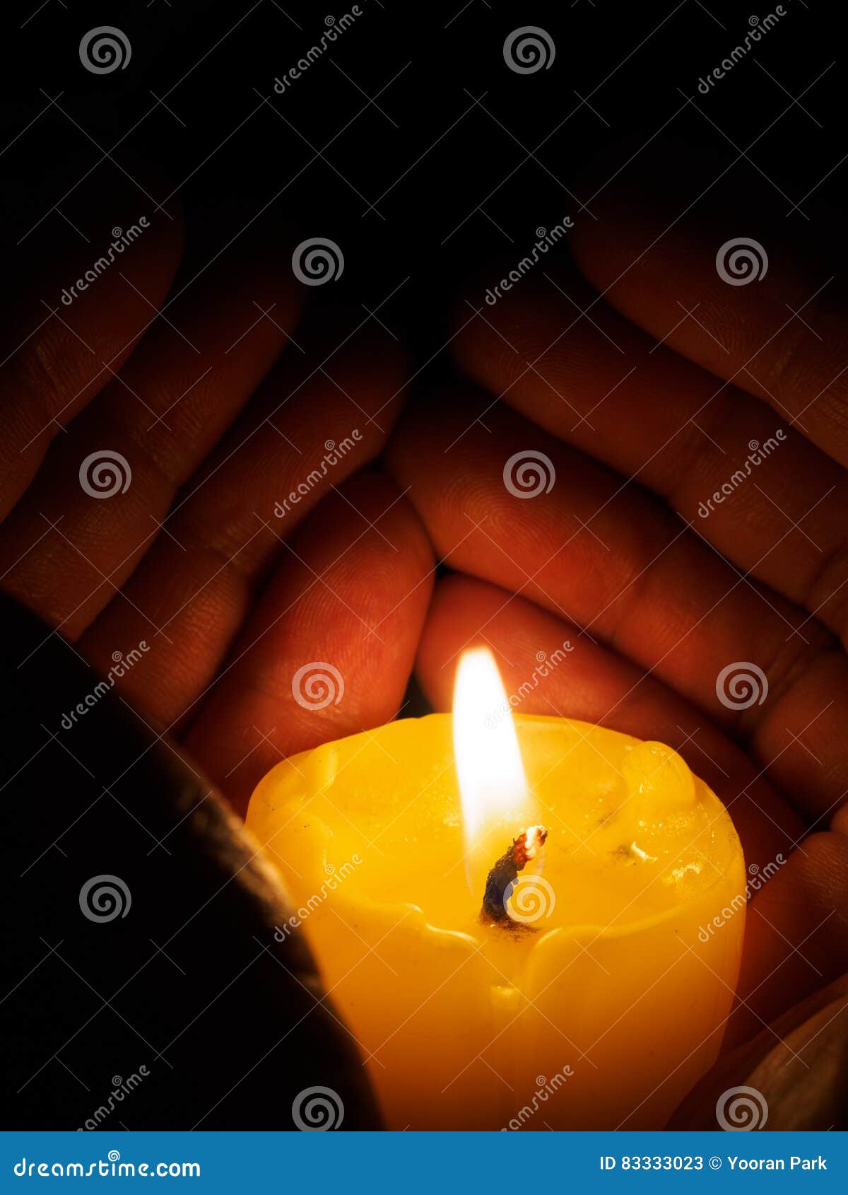 Hand Around Illuminated Candle Stock Image - Image of celebration ...