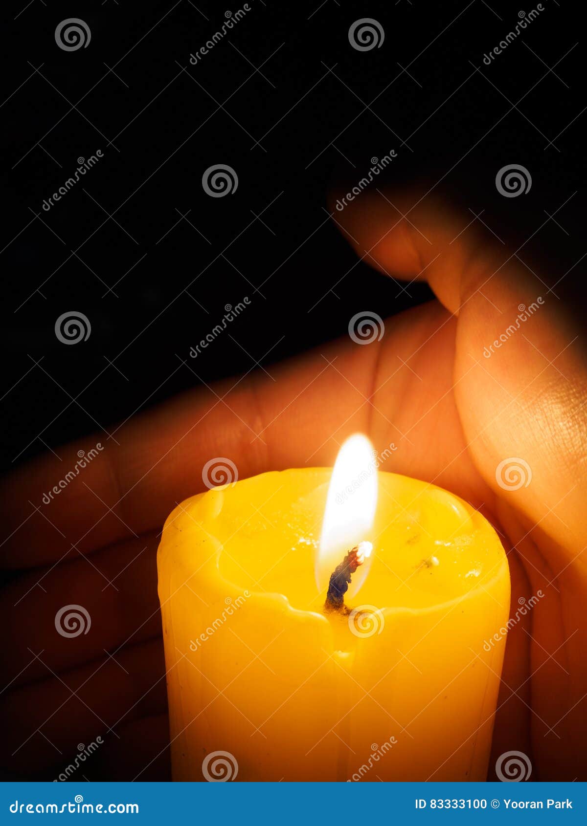Hand Around Illuminated Candle Stock Photo - Image of isolated, romance ...
