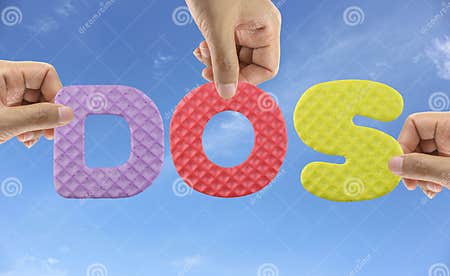 Hand Arrange Alphabet DOS of Acronym Disk Operating System. Stock Image ...