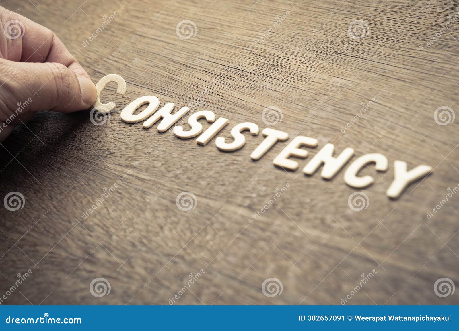 Consistency Word on the Wooden Table Stock Image - Image of business ...