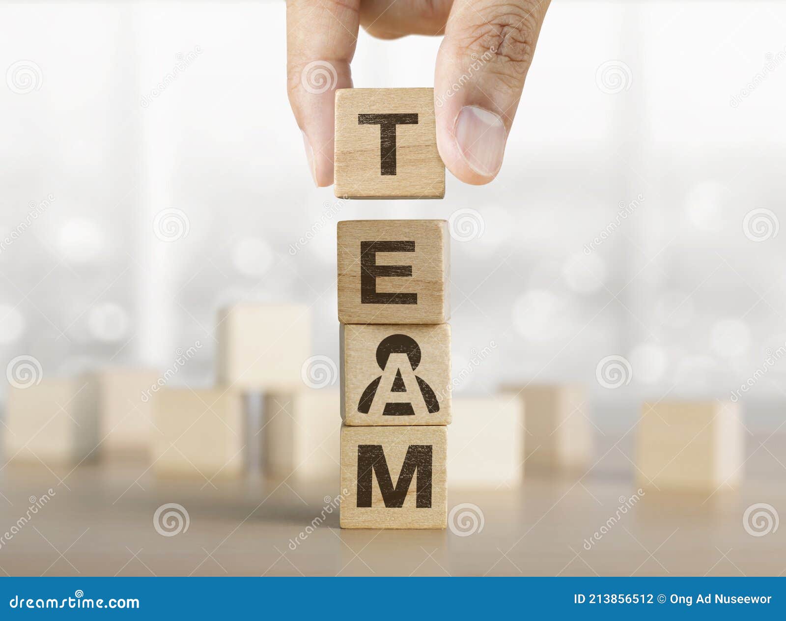 Hand Arranging Wooden Blocks with the Word TEAM. Team Work, Unity ...