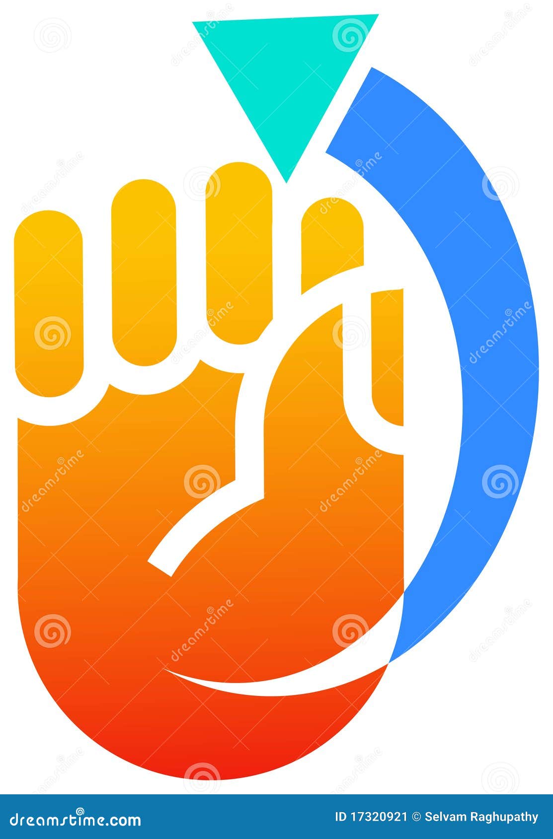 Hand with arrow stock vector. Illustration of hand, color - 17320921