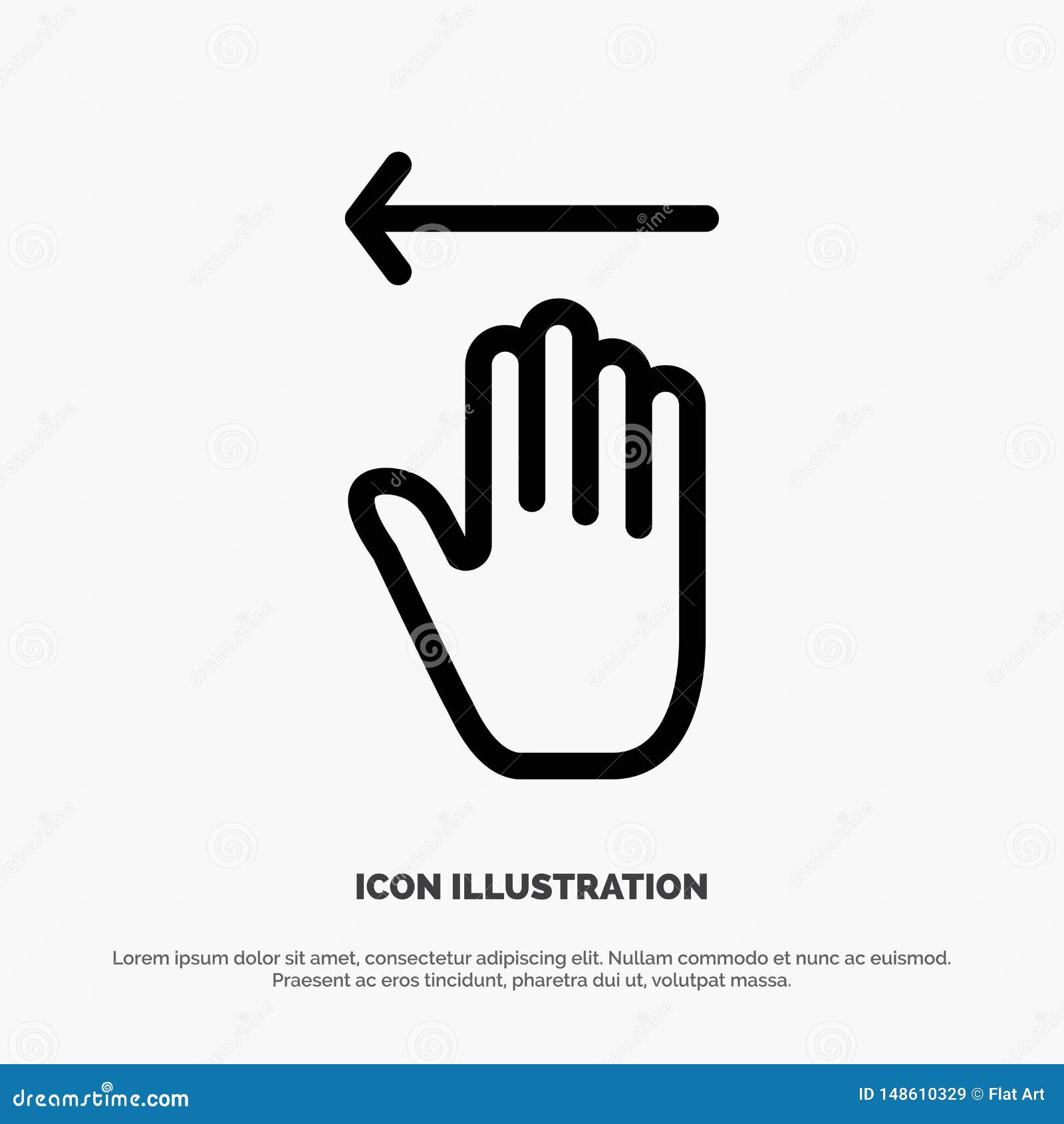 Hand, Arrow, Gestures, Left Line Icon Vector Stock Vector ...