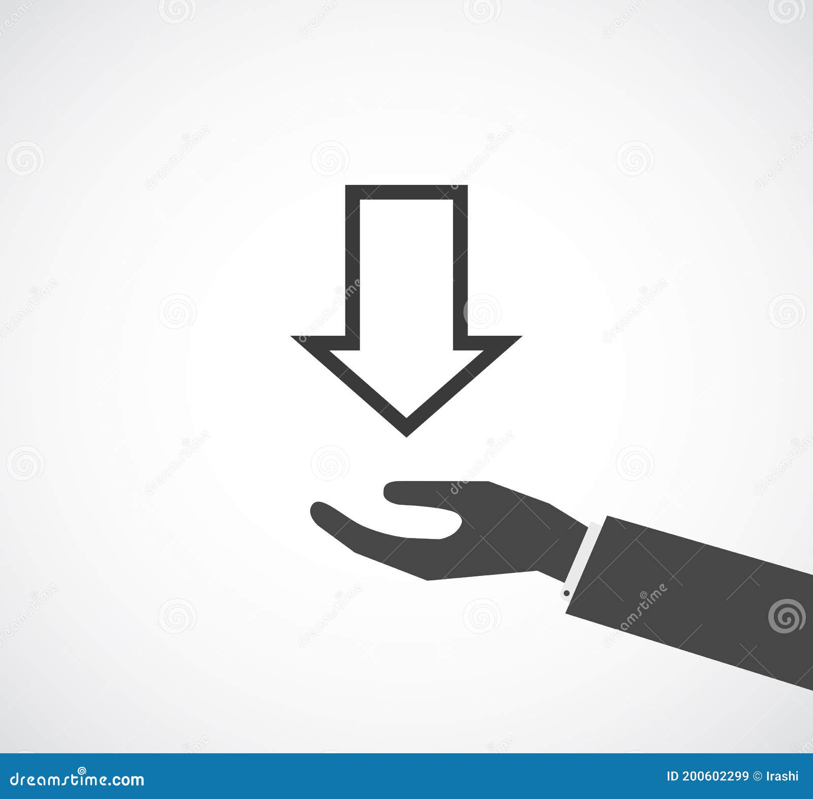 Hand with arrow stock vector. Illustration of interface - 200602299