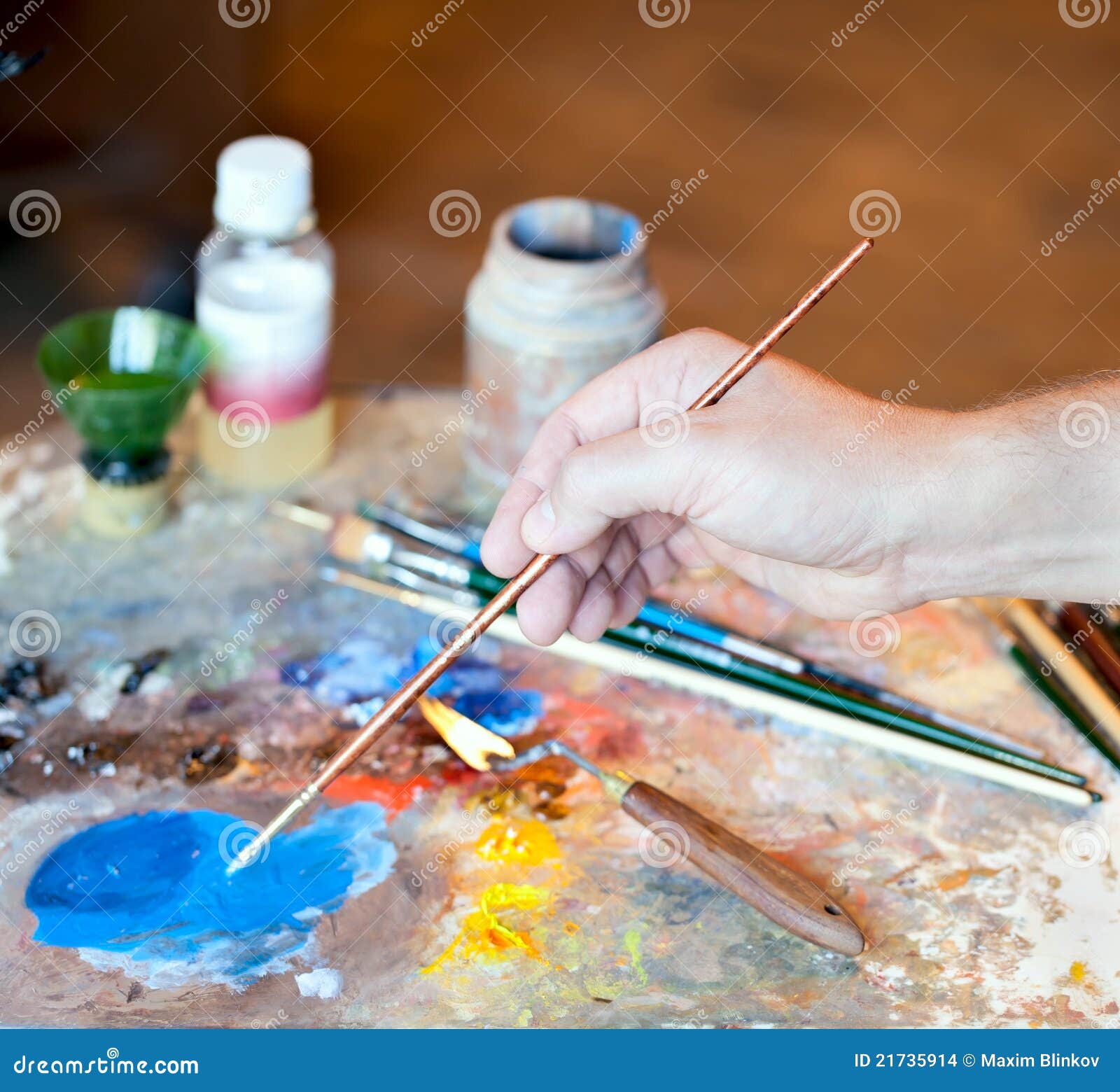 Hand of the Artist with a Paintbrush Stock Photo - Image of choice ...
