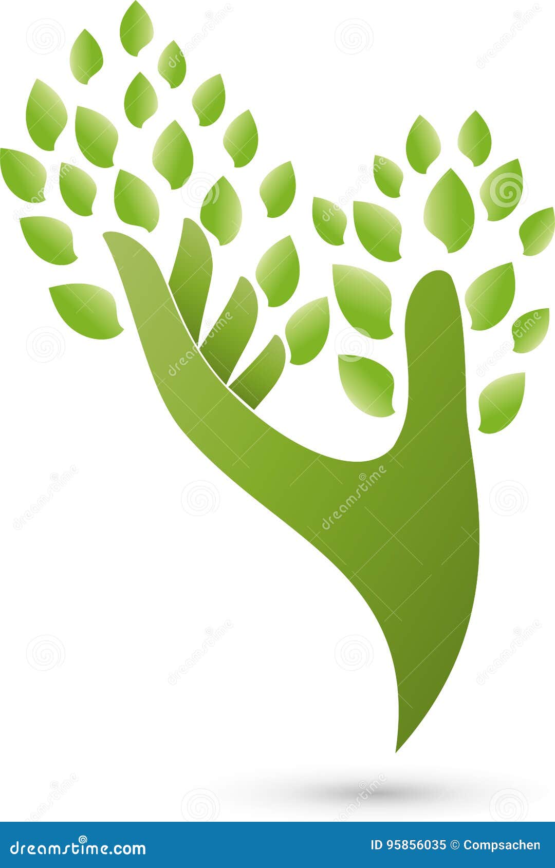 Hand As A Tree, Plant, Naturopath And Wellness Logo Cartoon Vector ...