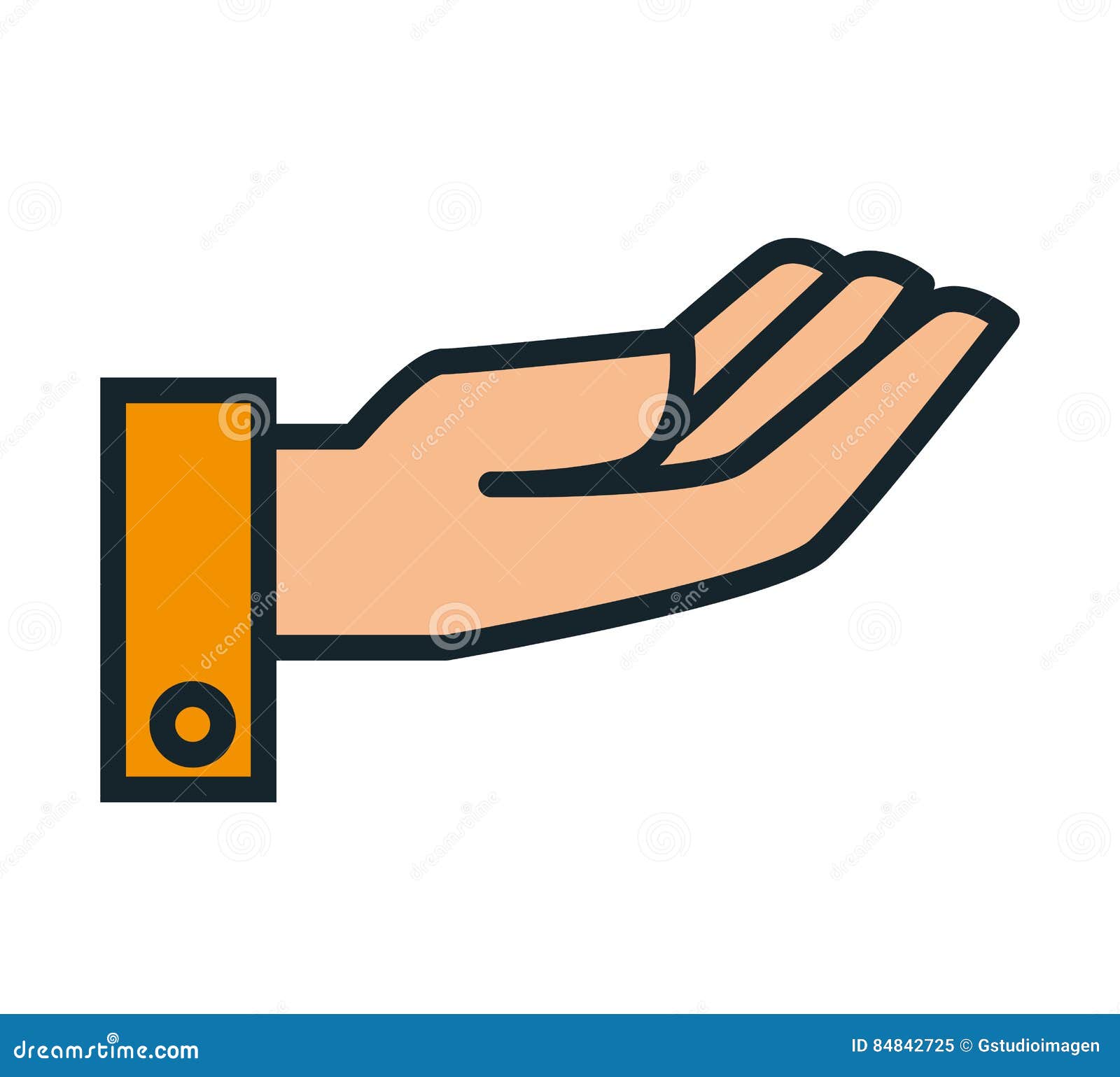 Hand asking flat icon stock illustration. Illustration of open - 84842725