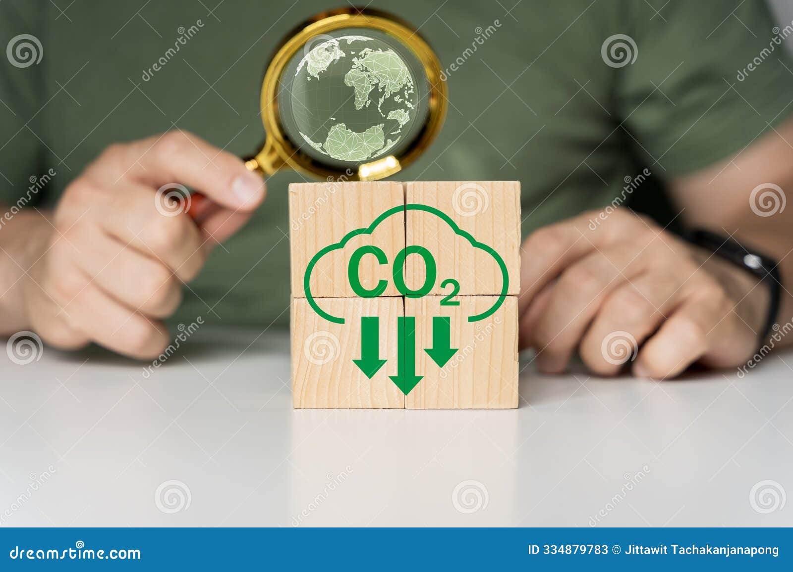CO2 Reducing Icon On Green Torn Paper For Decrease CO2 , Carbon ...