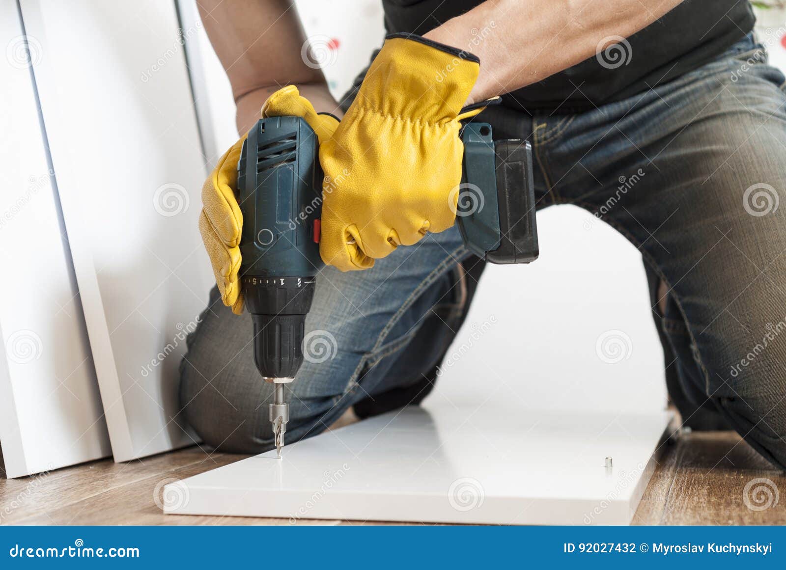 Hand assembly of furniture stock photo. Image of installation - 92027432
