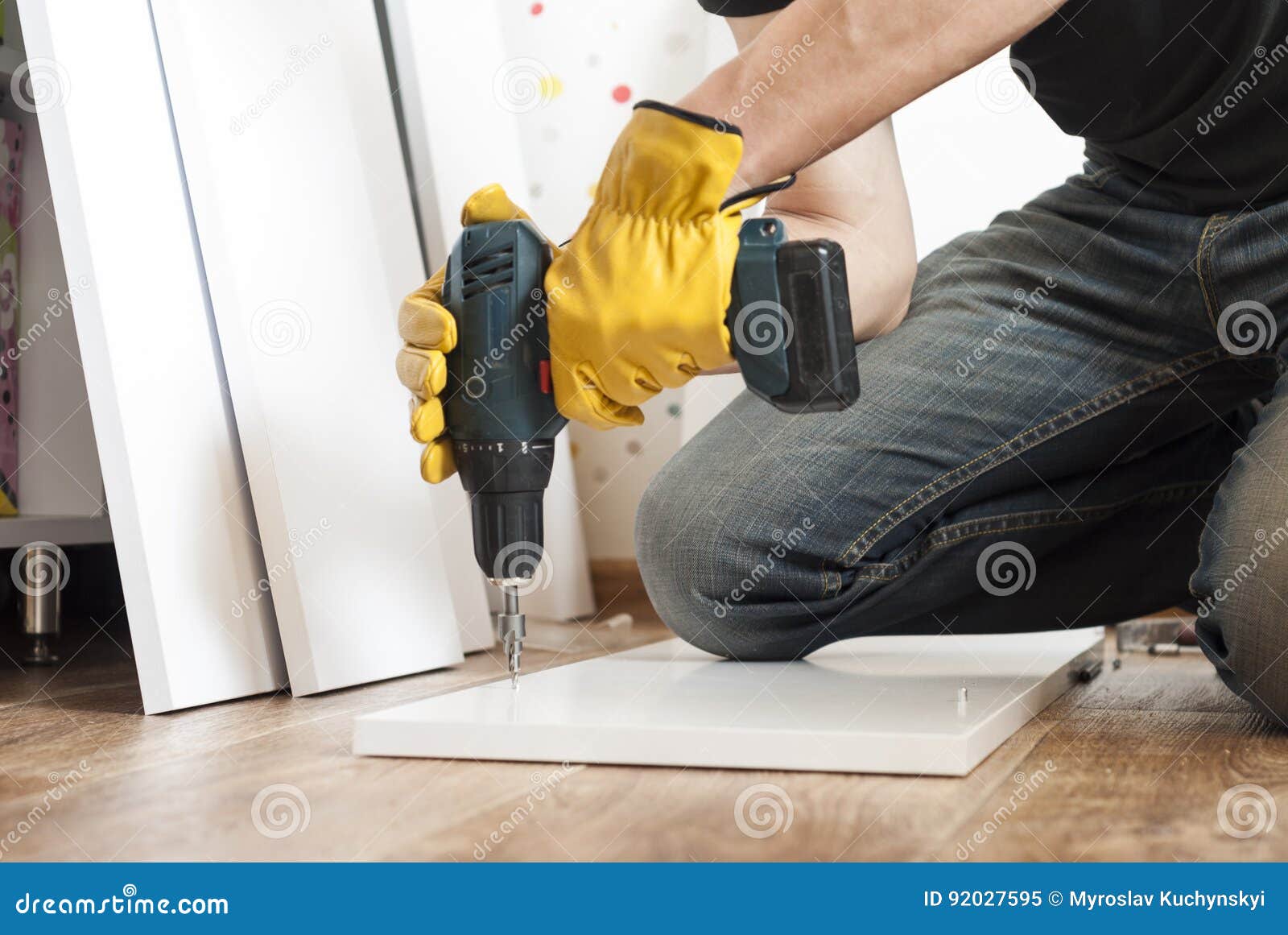 Hand assembly of furniture stock image. Image of equipment - 92027595