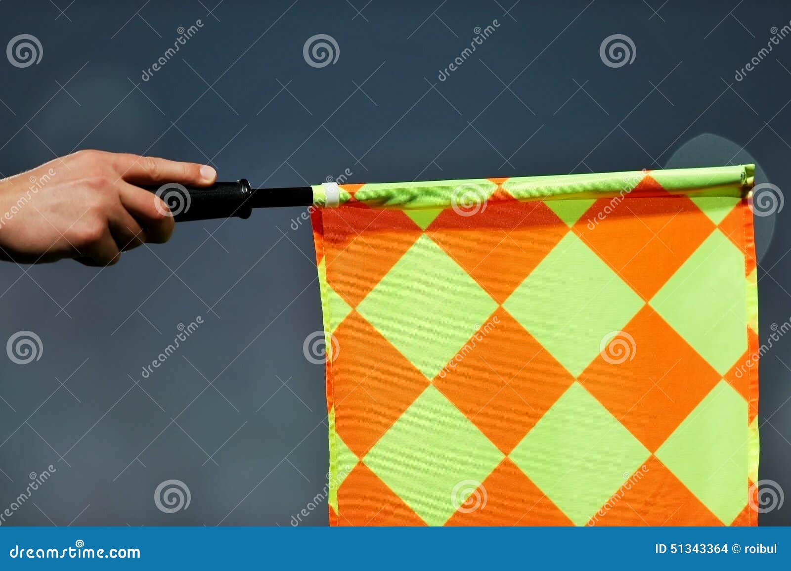 Hand of assistant referee stock photo. Image of symbol - 51343364