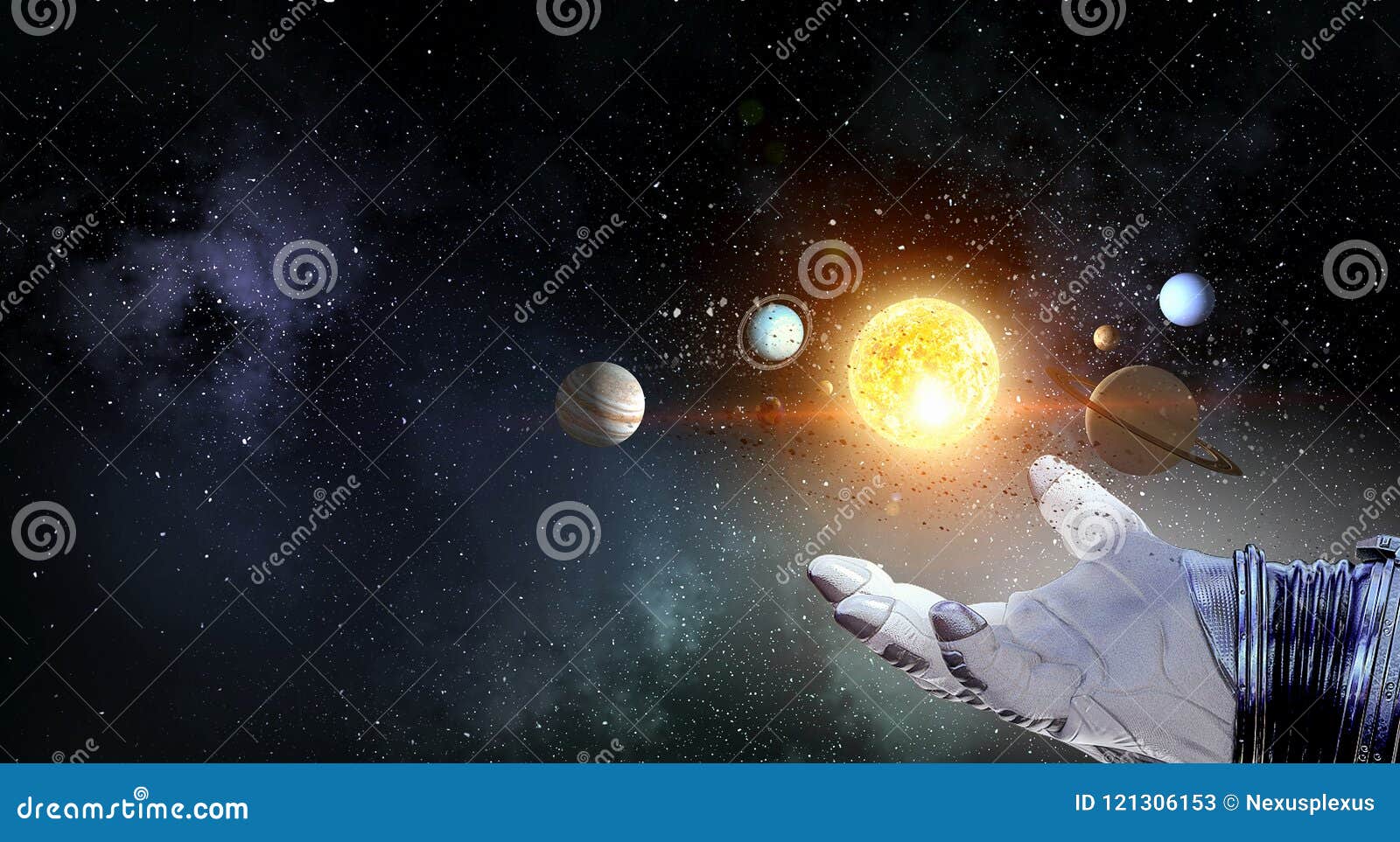 Hand of Spaceman. Mixed Media Stock Image - Image of dream, nature ...