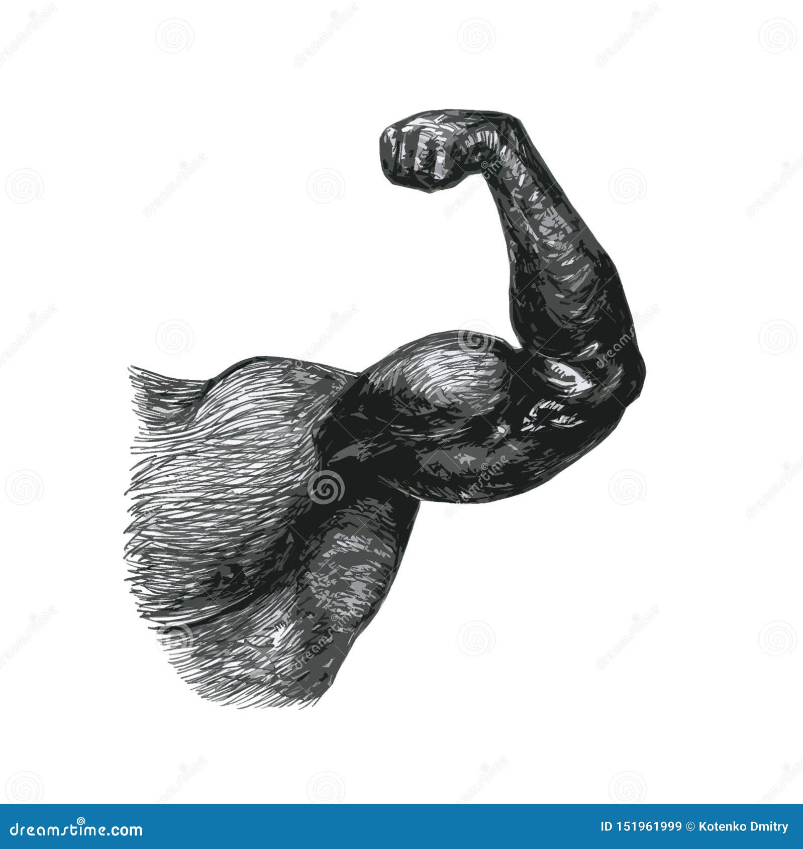 Hand Of Bodybuilder Set Logo. Sports Emblem, Icon. Cartoon Vector ...