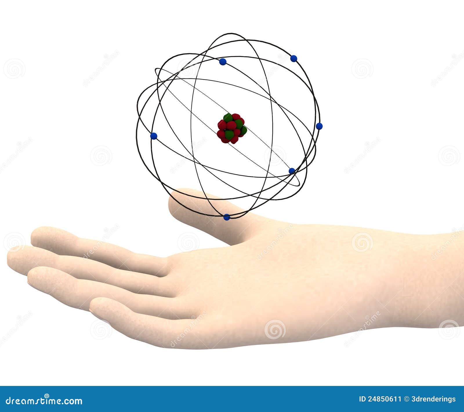 Hand with atom stock illustration. Illustration of hand - 24850611
