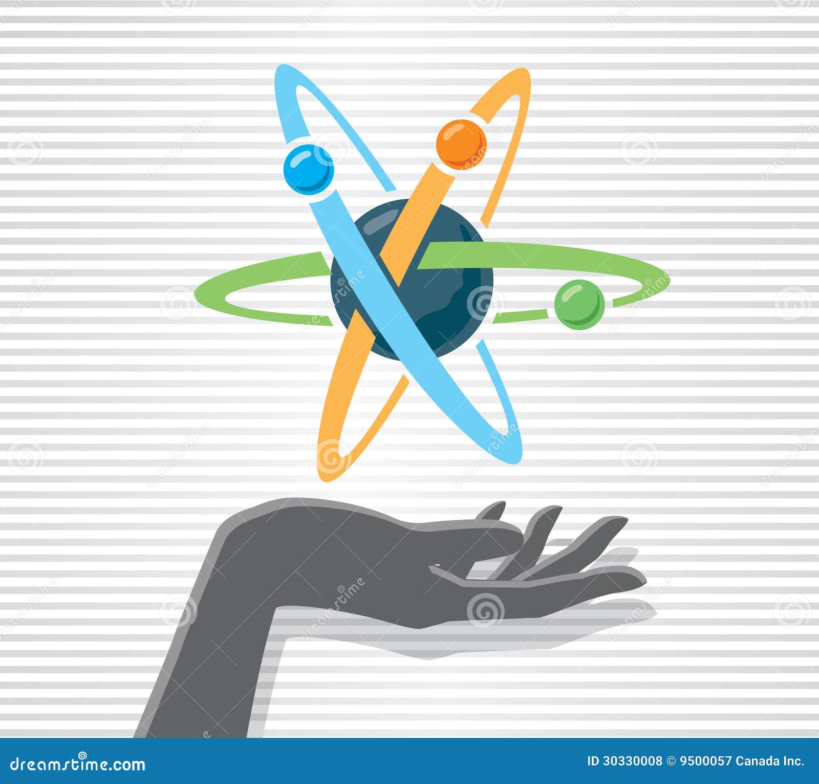 Hand and Atom stock vector. Illustration of hand, welding - 30330008