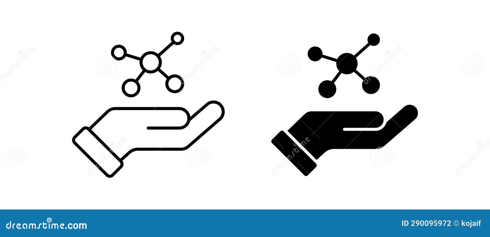 Hand with Atom Vector Icon. Chemistry Formula Symbol Stock Illustration ...