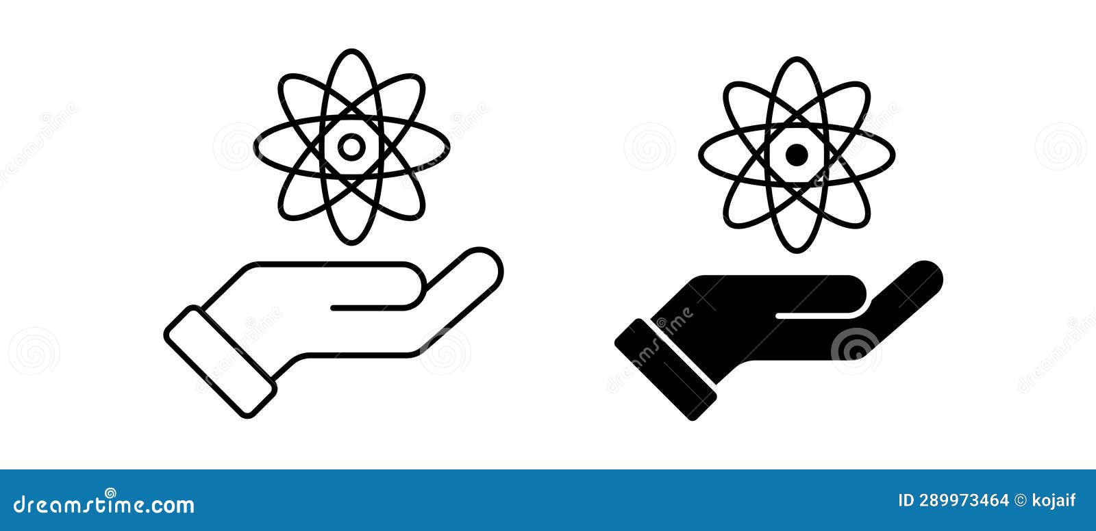 Hand with Atom Vector Icon. Laboratory, Molecule, Data, Symbol Stock ...