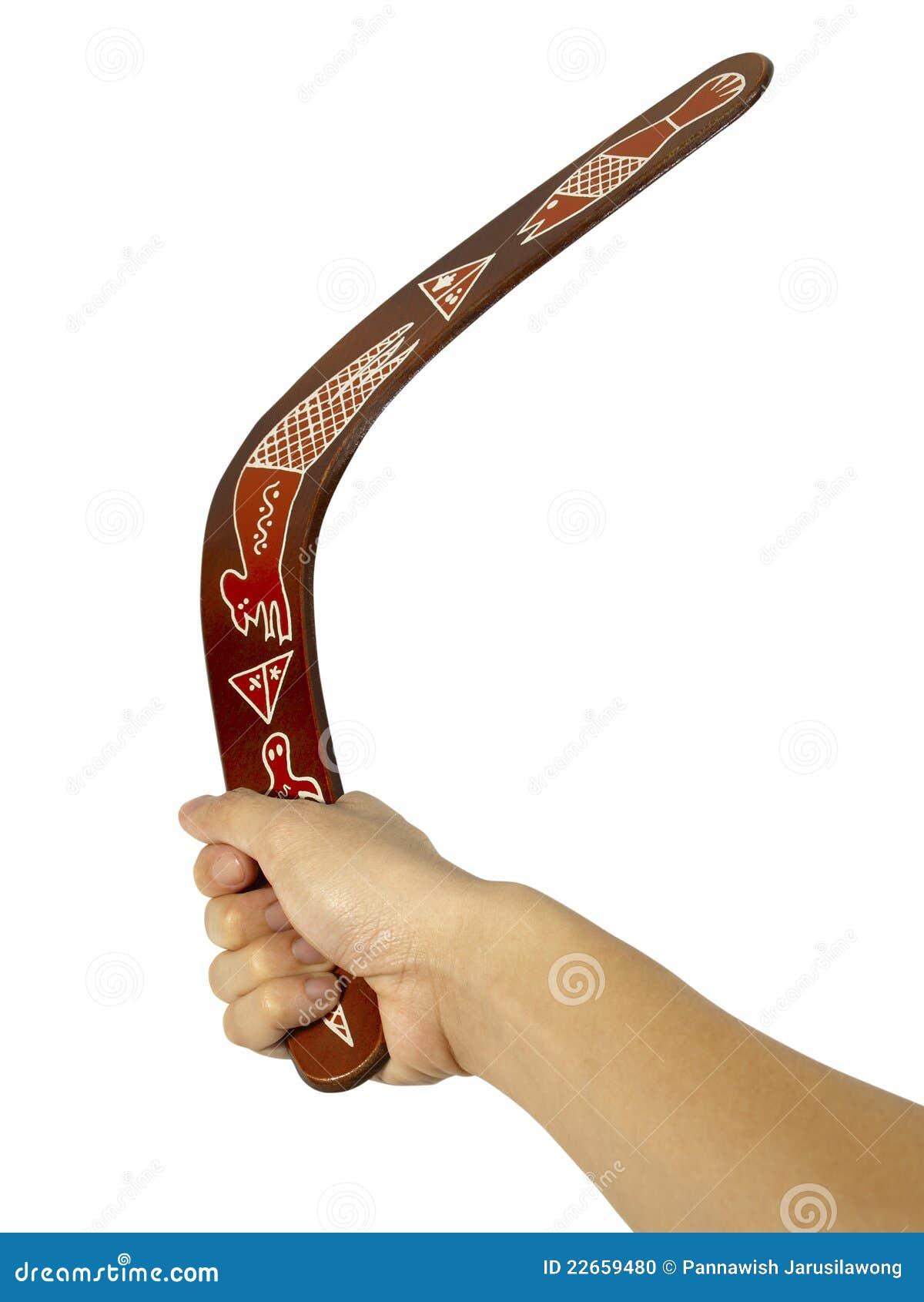 Hand with Australian Boomerang Stock Photo - Image of australia ...