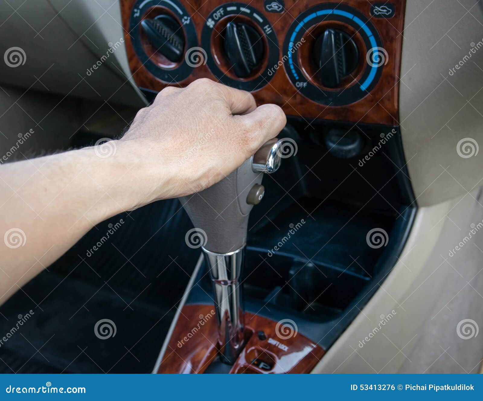 Hand on Automatic Gear Shift Stock Photo - Image of selector, vehicle ...