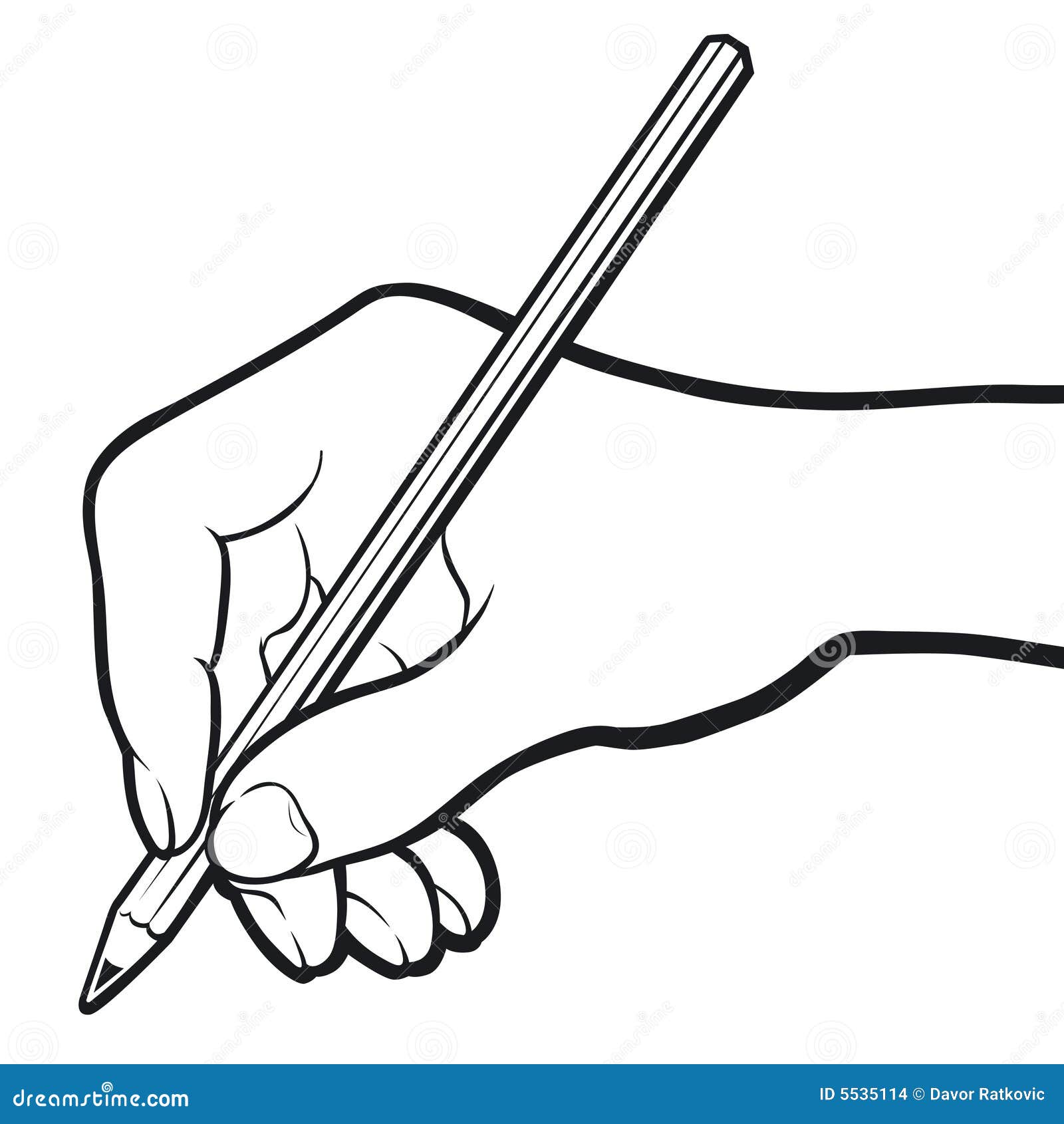 Hand b&W stock vector. Illustration of painter, finger - 5535114