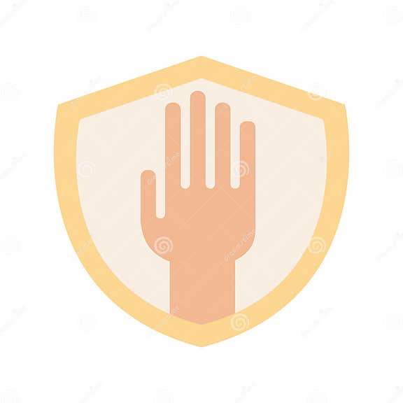 Hand on badge stock vector. Illustration of help, people - 297676812
