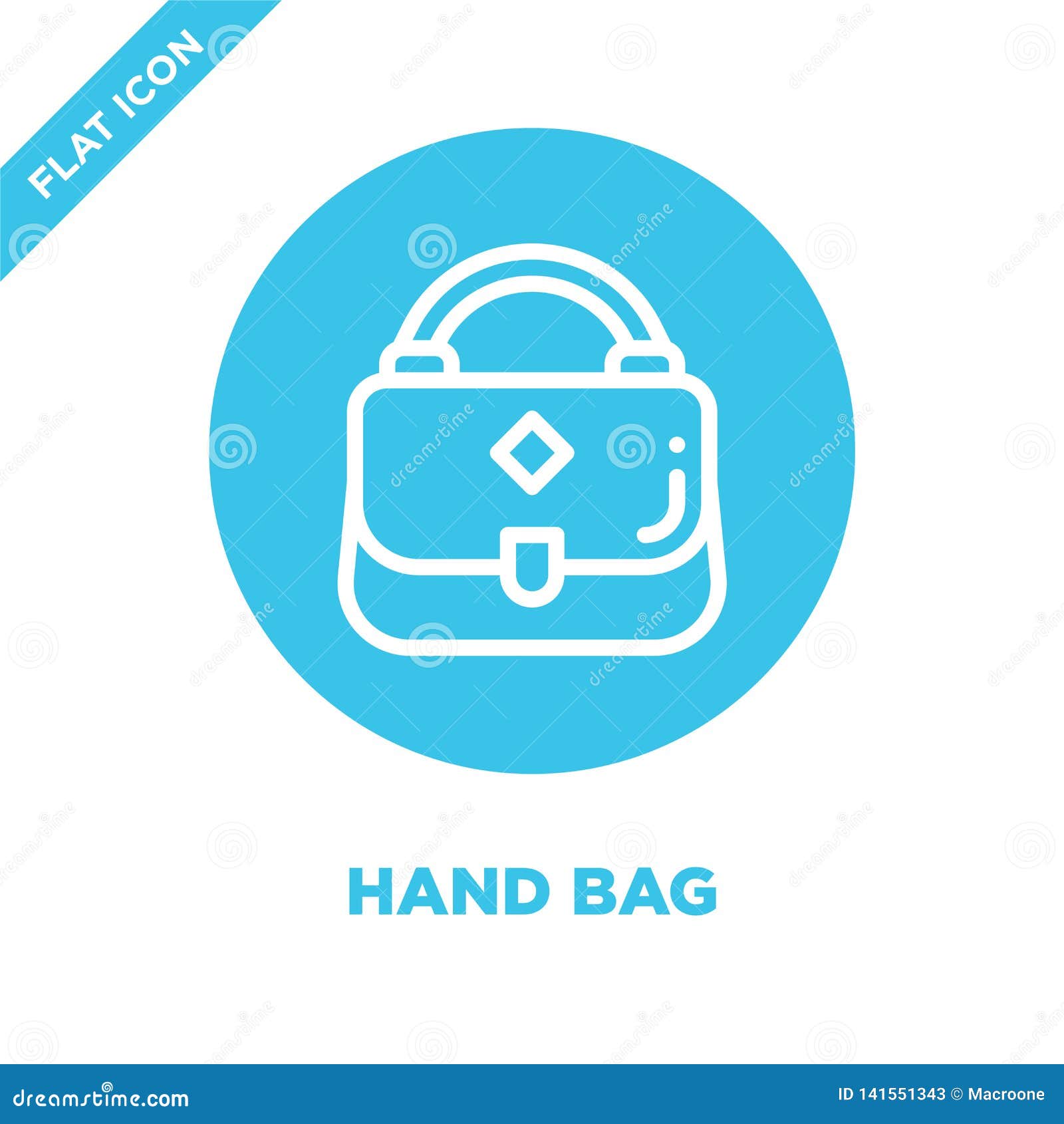 Hand Bag Icon Vector. Thin Line Hand Bag Outline Icon Vector ...