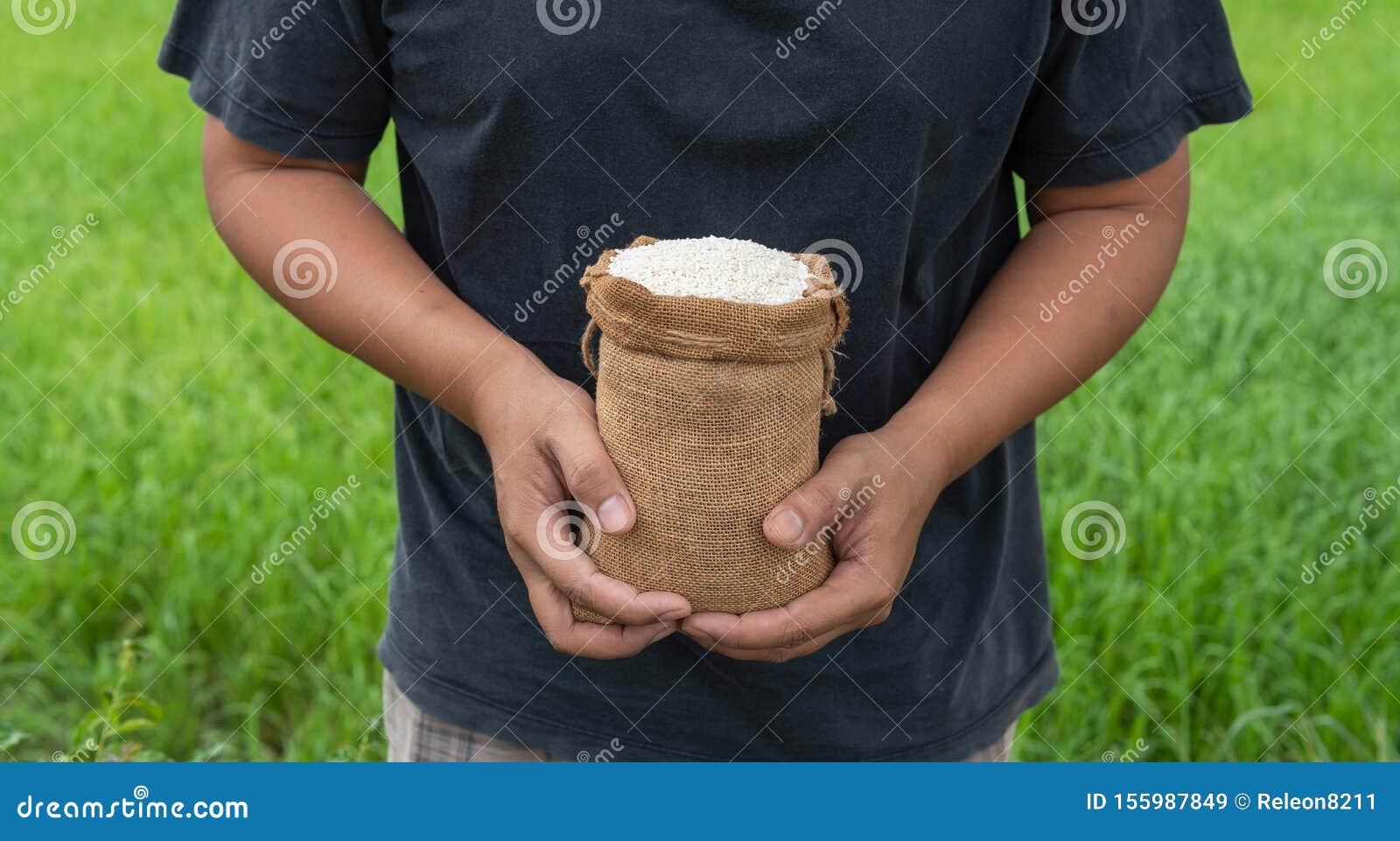 Hand bags of paddy sacks stock image. Image of brown - 155987849